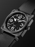 Black BR 03 Automatic 41mm Ceramic and Rubber Watch, Ref. No. BR03A-BL ...