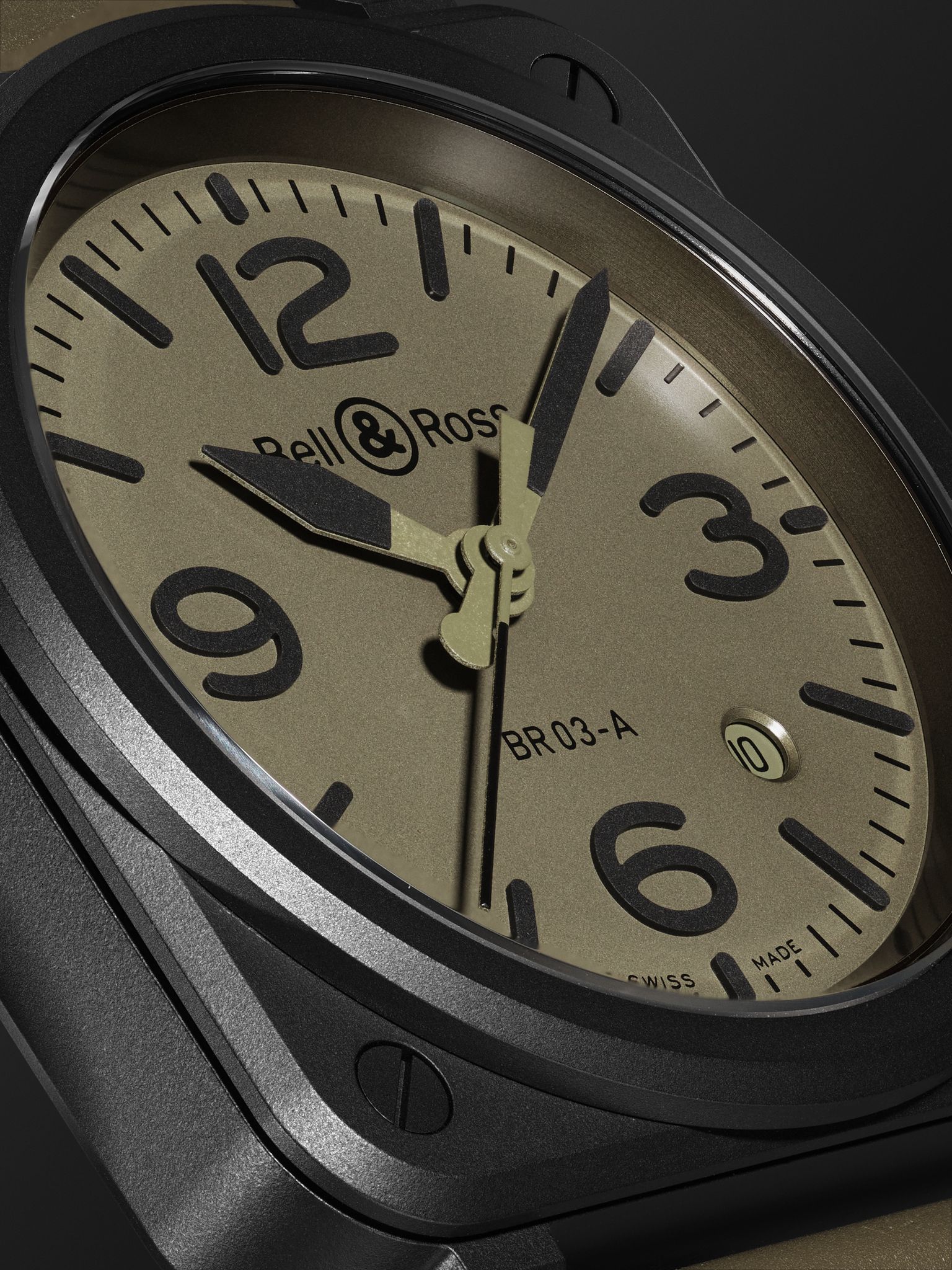 BELL & ROSS BR 03 Automatic 41mm Ceramic and Rubber Watch, Ref. No ...