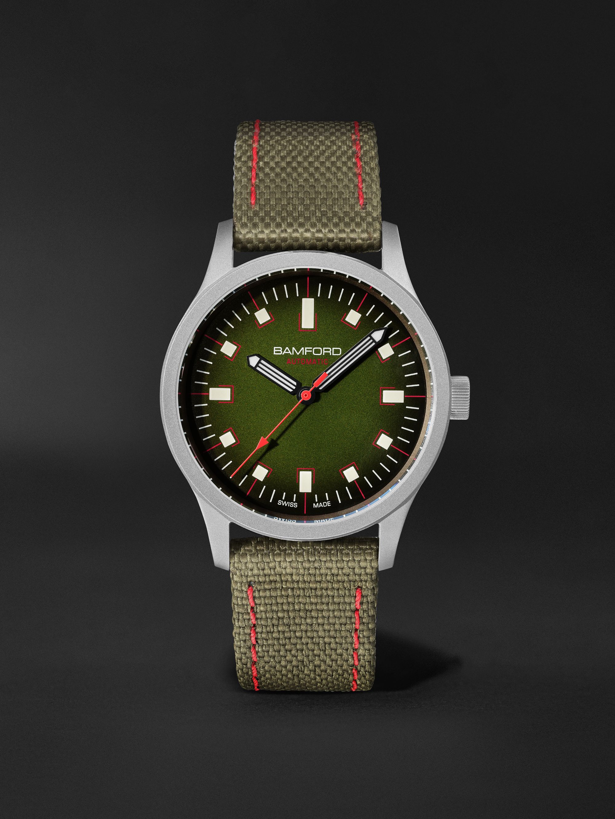 BAMFORD WATCH DEPARTMENT B80 Adventure Automatic 39mm Titanium and Canvas Watch, Ref. No. B80 ...