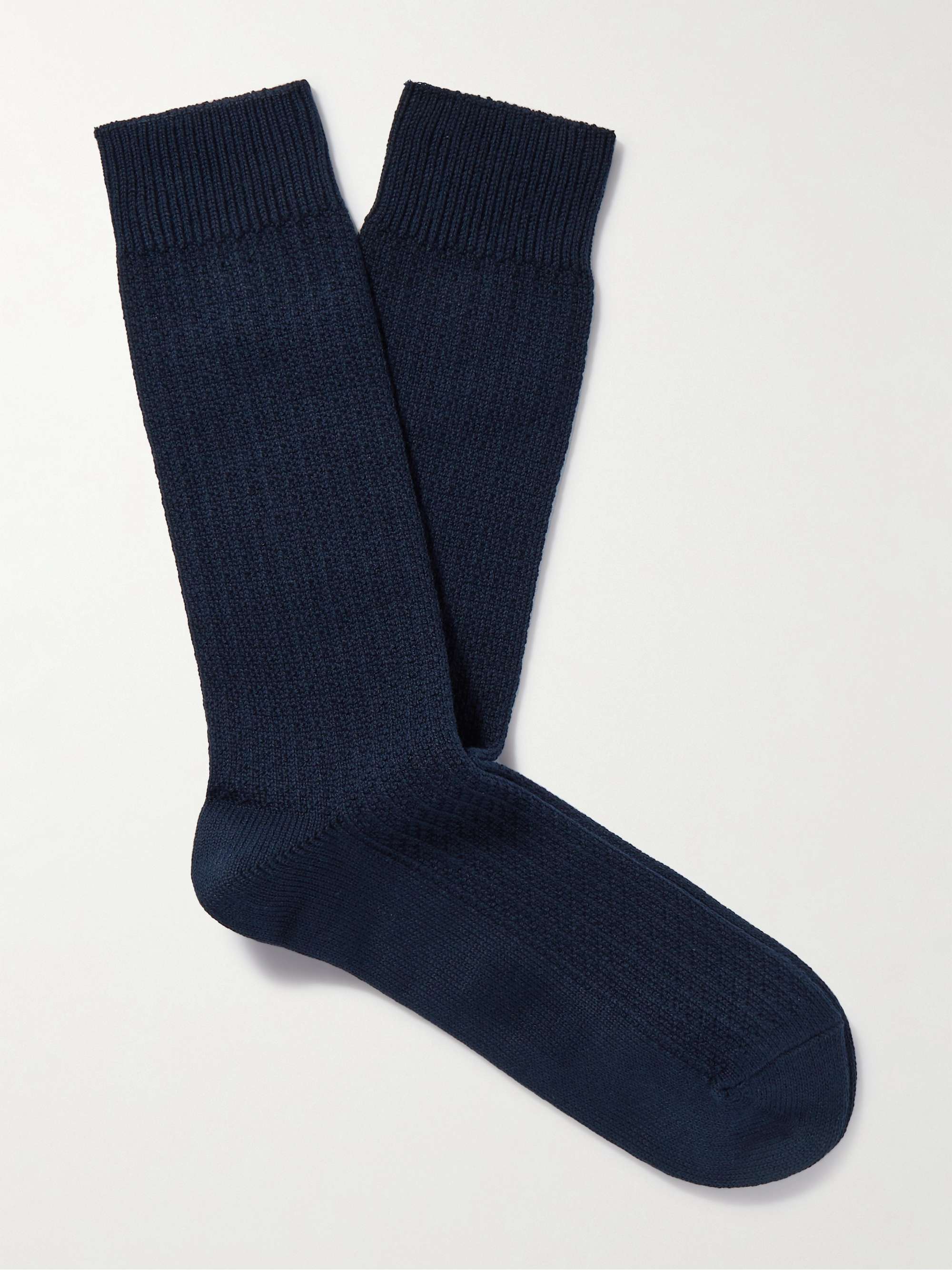 MR P. Birdseye Cotton-Blend Socks for Men | MR PORTER