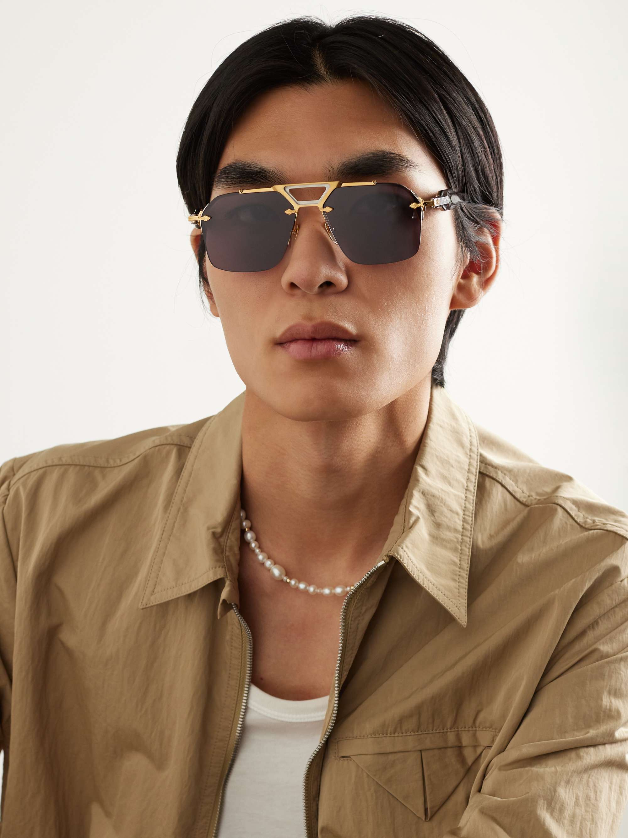 Gold Silverton Aviator-Style Silver- and Gold-Tone and Acetate Sunglasses | JACQUES MARIE MAGE ...