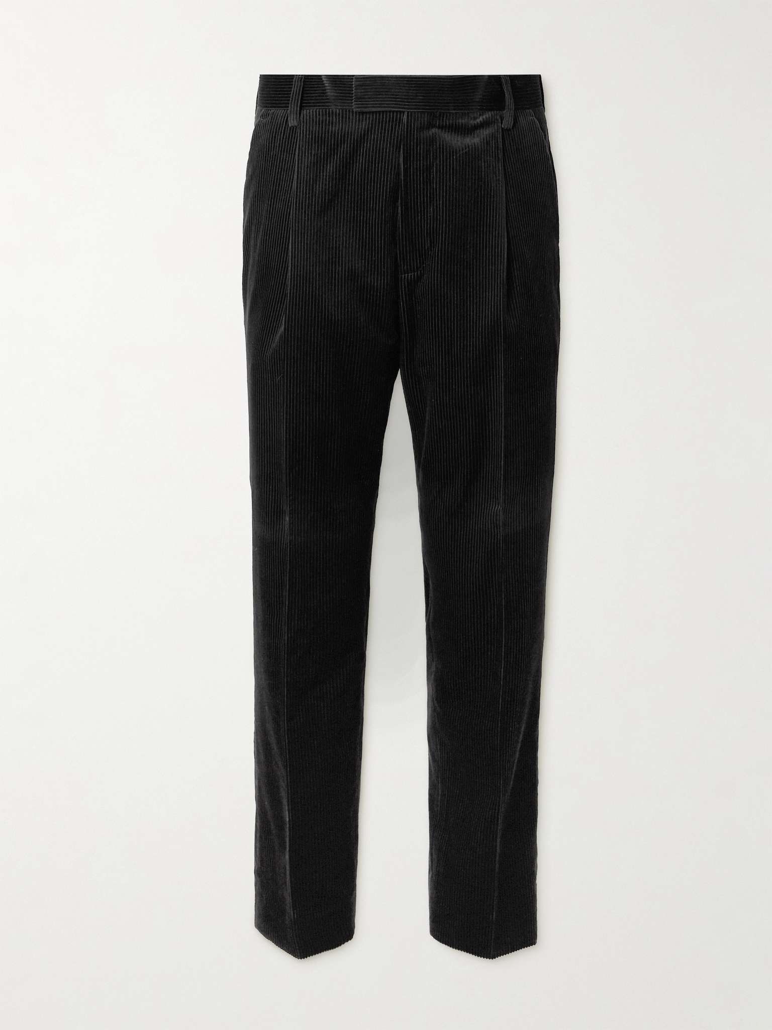 MR P. Tapered Pleated Cotton and Cashmere-Blend Corduroy Trousers for ...