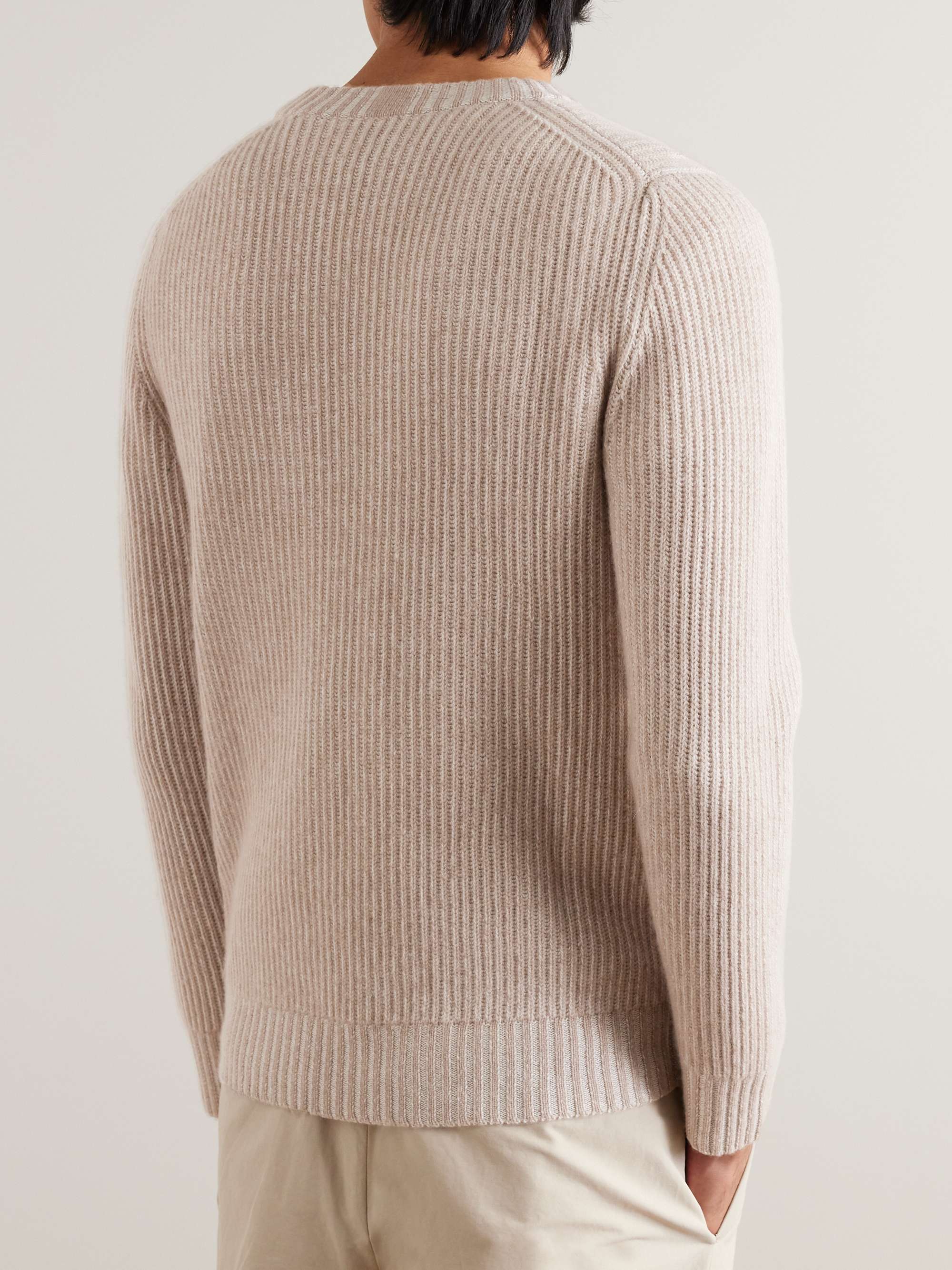ALLUDE Ribbed Stretch-Cashmere Sweater for Men | MR PORTER