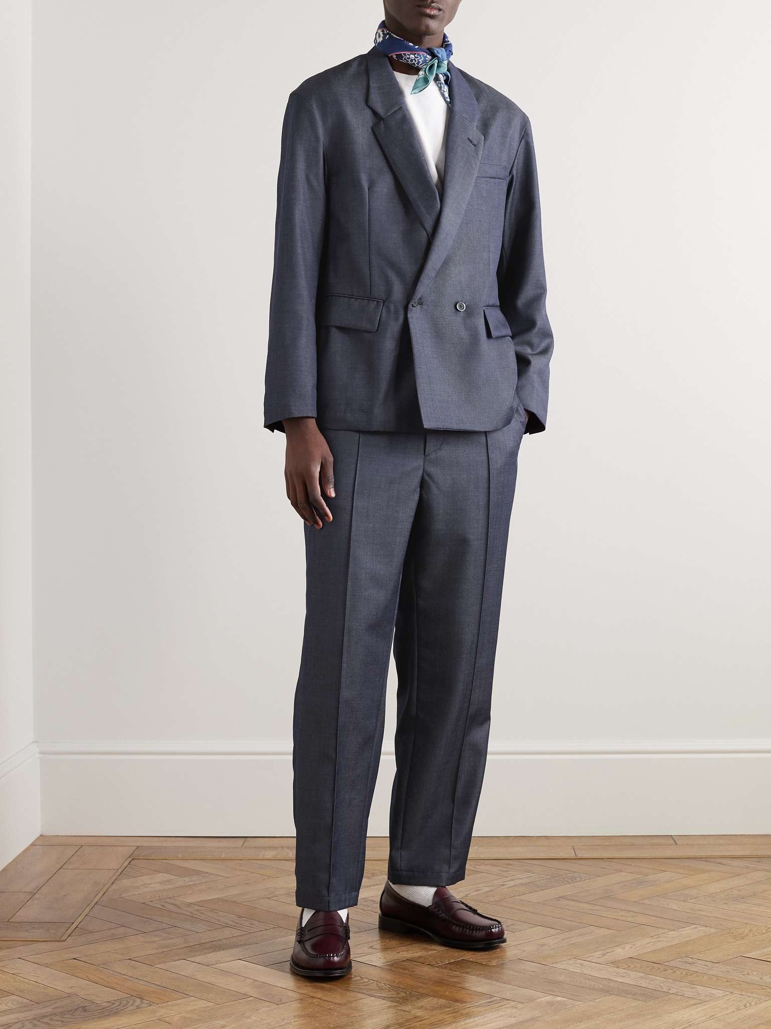 BLUE BLUE JAPAN Double-Breasted Wool-Denim Suit Jacket for Men | MR PORTER