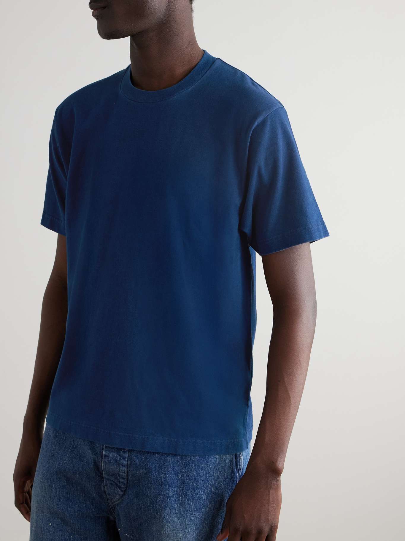 BLUE BLUE JAPAN Indigo-Dyed Cotton-Jersey T-Shirt for Men | MR PORTER