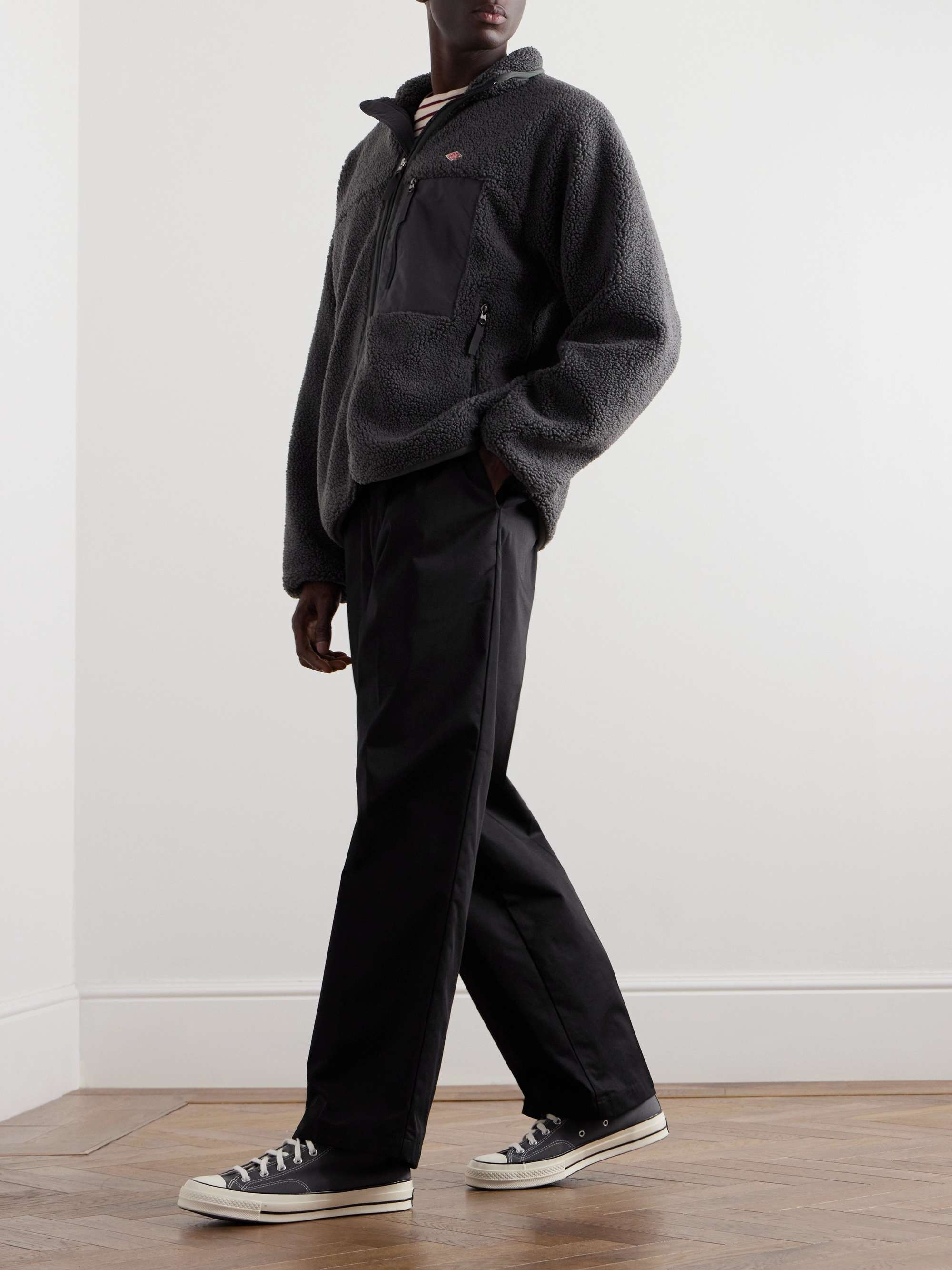 DANTON Logo-Appliquéd Shell-Trimmed Fleece Jacket for Men | MR PORTER