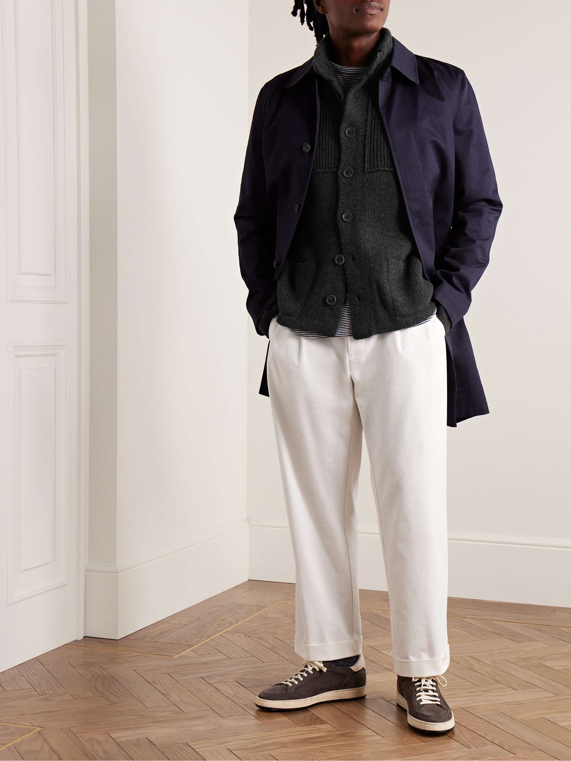 INIS MEÁIN Storm Ribbed Merino Wool and Cashmere-Blend Cardigan for Men ...