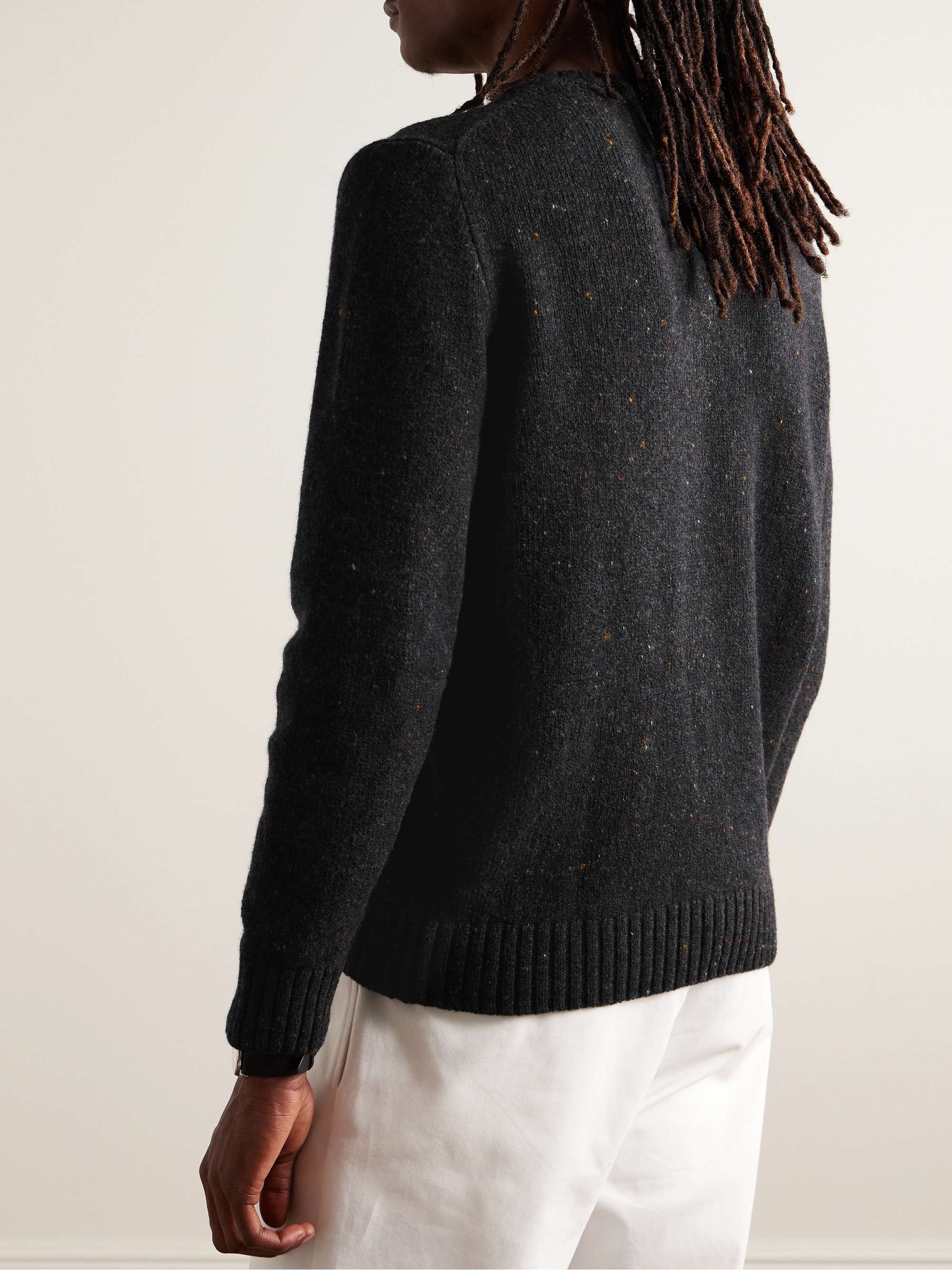 INIS MEÁIN Donegal Merino Wool and Cashmere-Blend Sweater for Men | MR ...