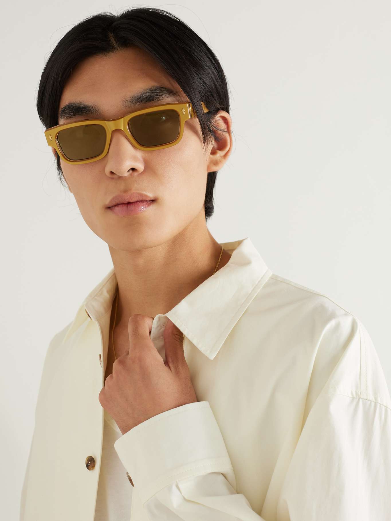 JACQUES MARIE MAGE Jeff Square-Frame Acetate and Gold-Tone Sunglasses ...