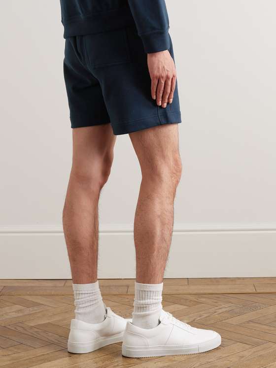 Blue Straight-Leg Cotton-Jersey Drawstring Shorts | MR P. | MR PORTER