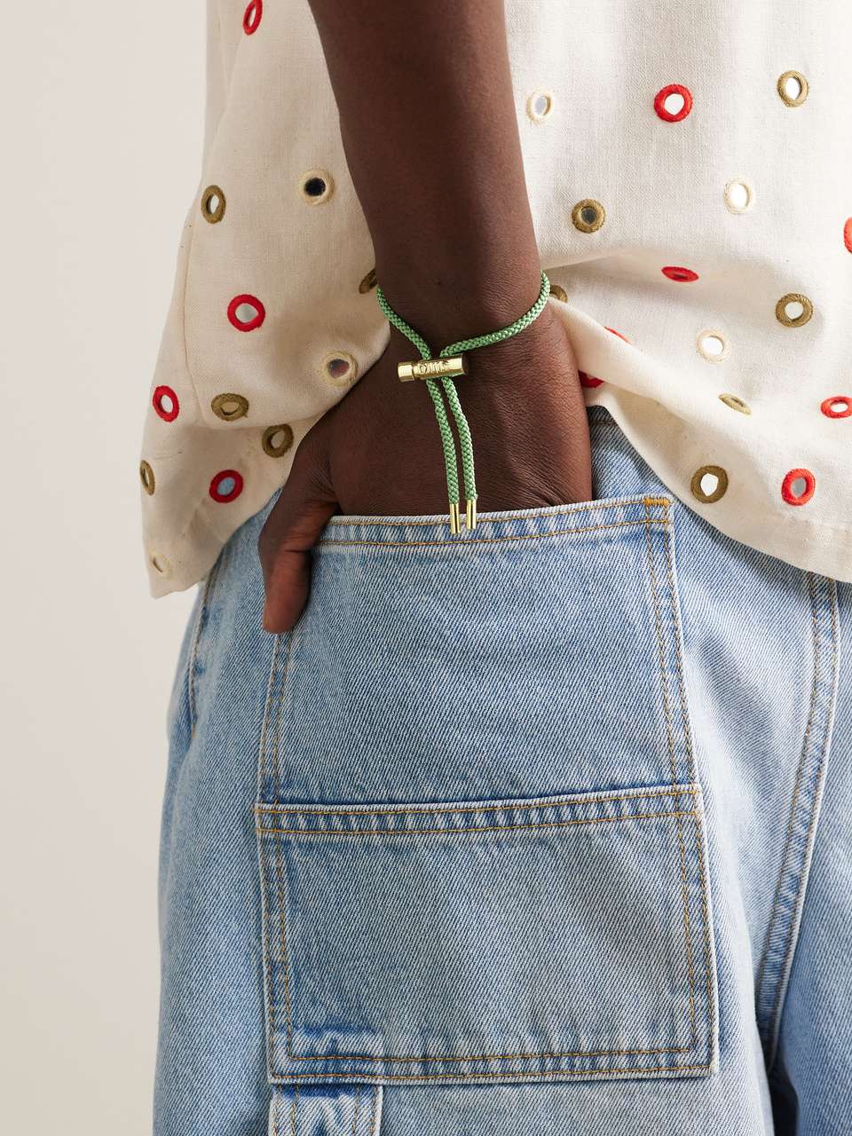 OUIE Toggle Gold and Silk-Cord Bracelet for Men | MR PORTER