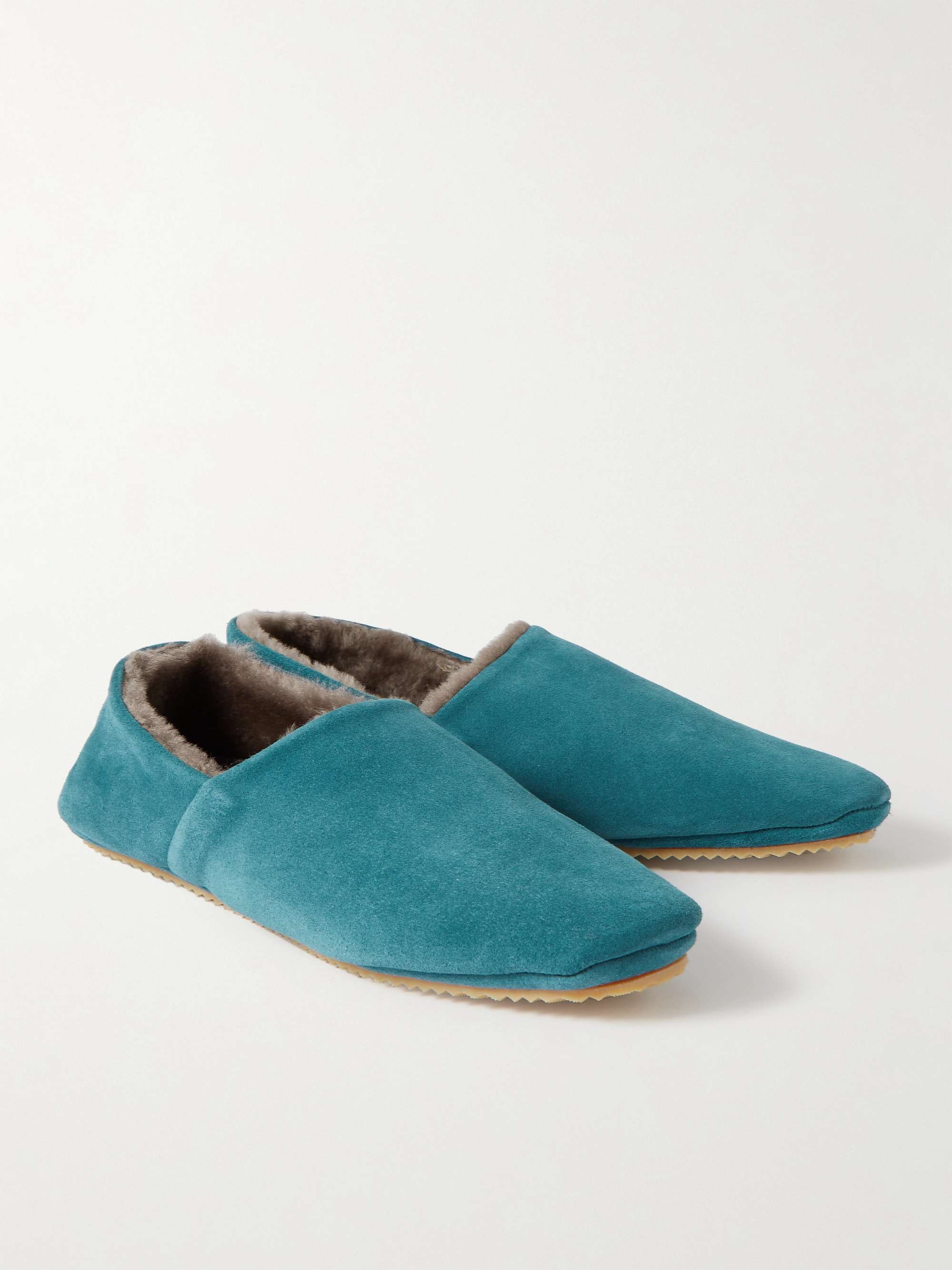 MR P. Babouche Shearling-Lined Suede Slippers for Men | MR PORTER
