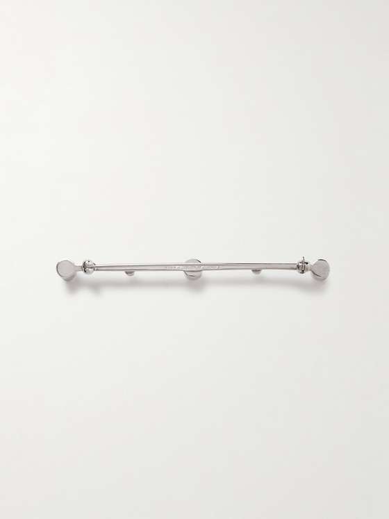 SAINT LAURENT Silver-Tone Rhinestone Brooch for Men | MR PORTER