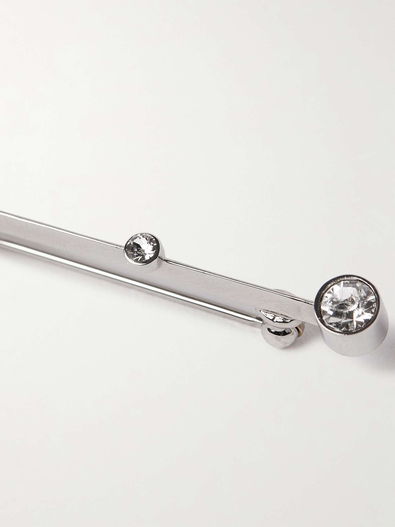 SAINT LAURENT Silver-Tone Rhinestone Brooch for Men | MR PORTER