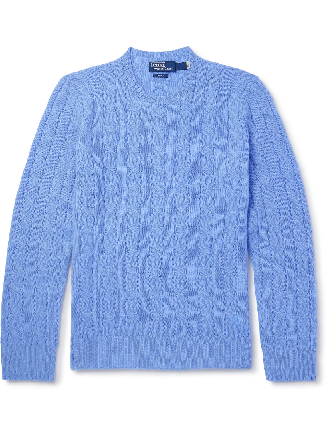 Polo Ralph Lauren - Cable-Knit Wool And Cashmere-Blend Sweater - Men - Blue - M for ผู้ชาย