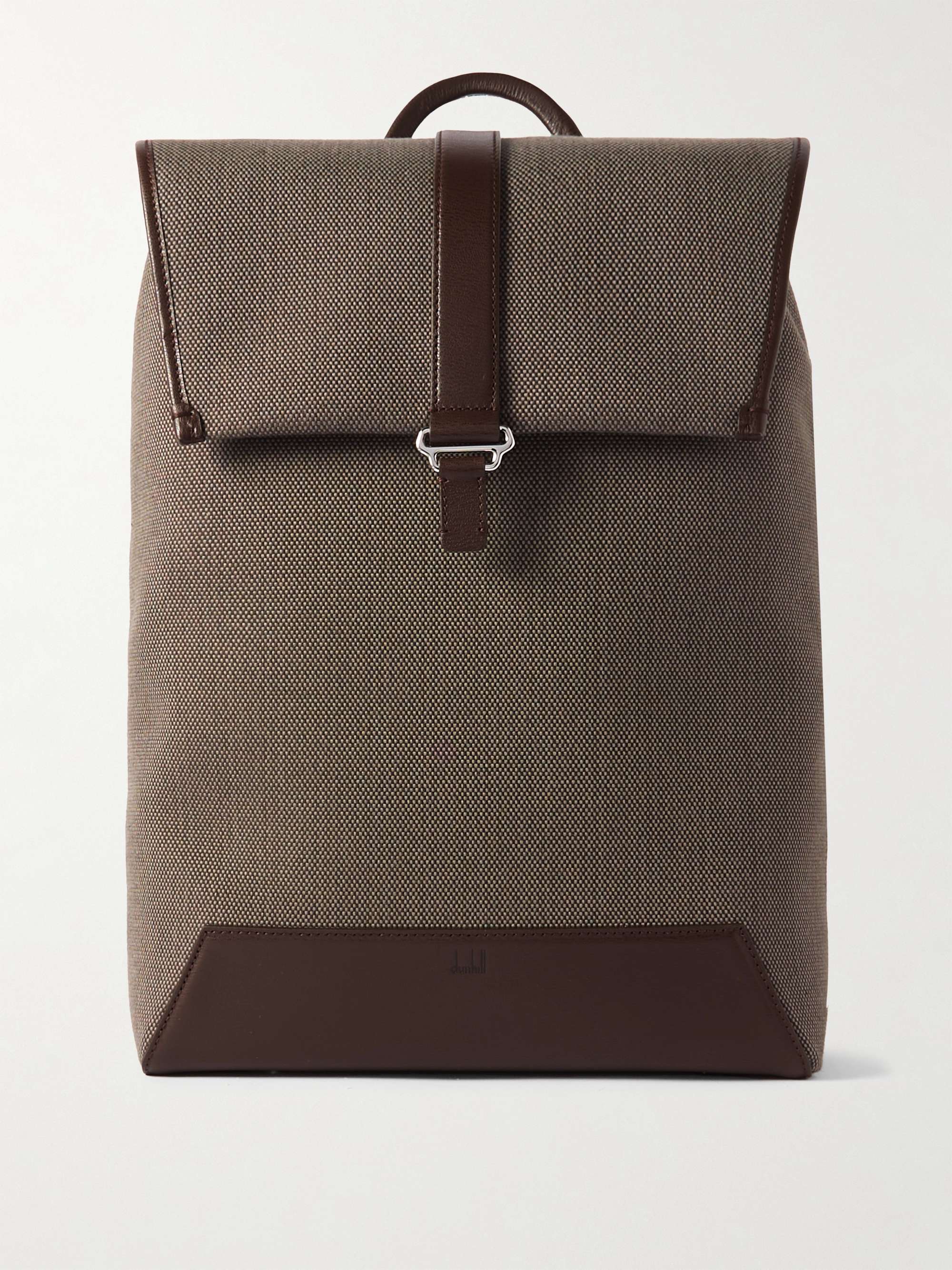 DUNHILL 1893 Leather-Trimmed Canvas Backpack for Men | MR PORTER