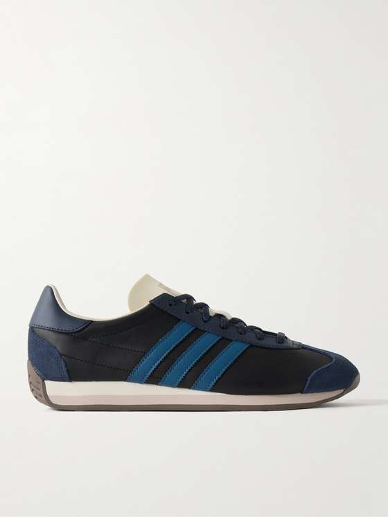 ADIDAS ORIGINALS Country Suede-Trimmed Leather Sneakers for Men | MR PORTER