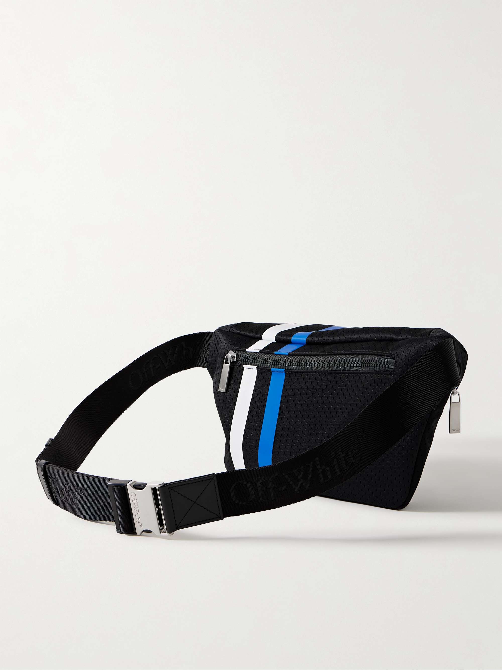 OFF-WHITE Logo-Print Striped Mesh Belt Bag for Men | MR PORTER
