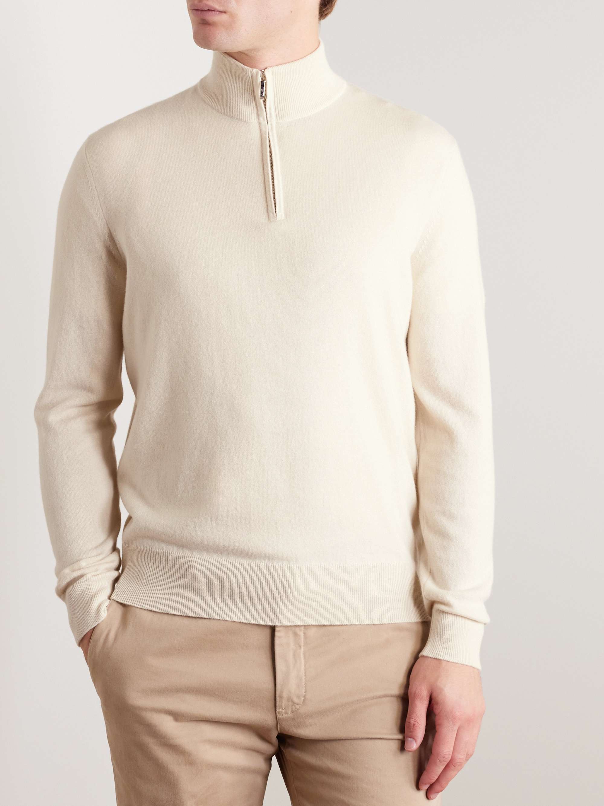 LORO PIANA Slim-Fit Baby Cashmere Half-Zip Sweater for Men LORO PIANA Slim-Fit Baby Cashmere Half-Zip Sweater for Men
