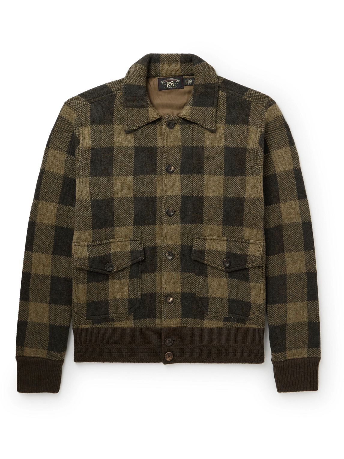 Rrl Checked Wool Jacket In Green | ModeSens