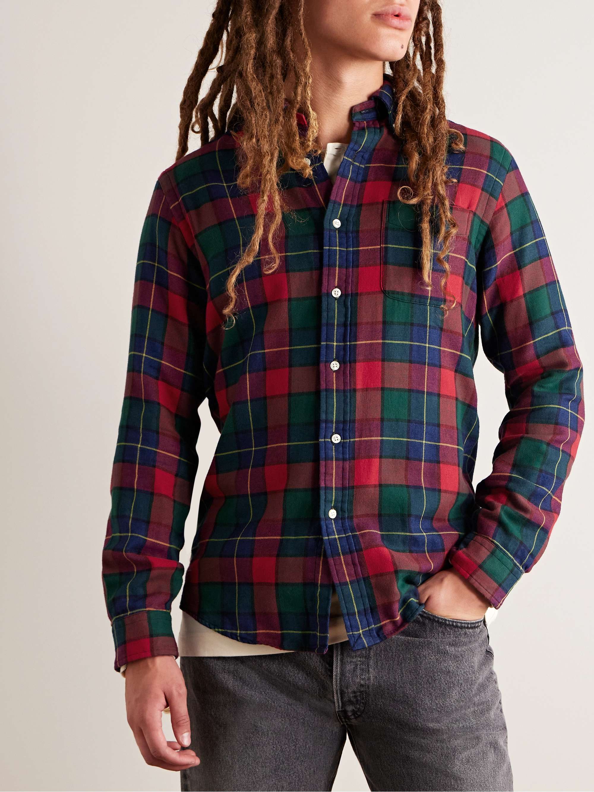 Polo Ralph Lauren Button Down Collar Checked Cotton Flannel Shirt For