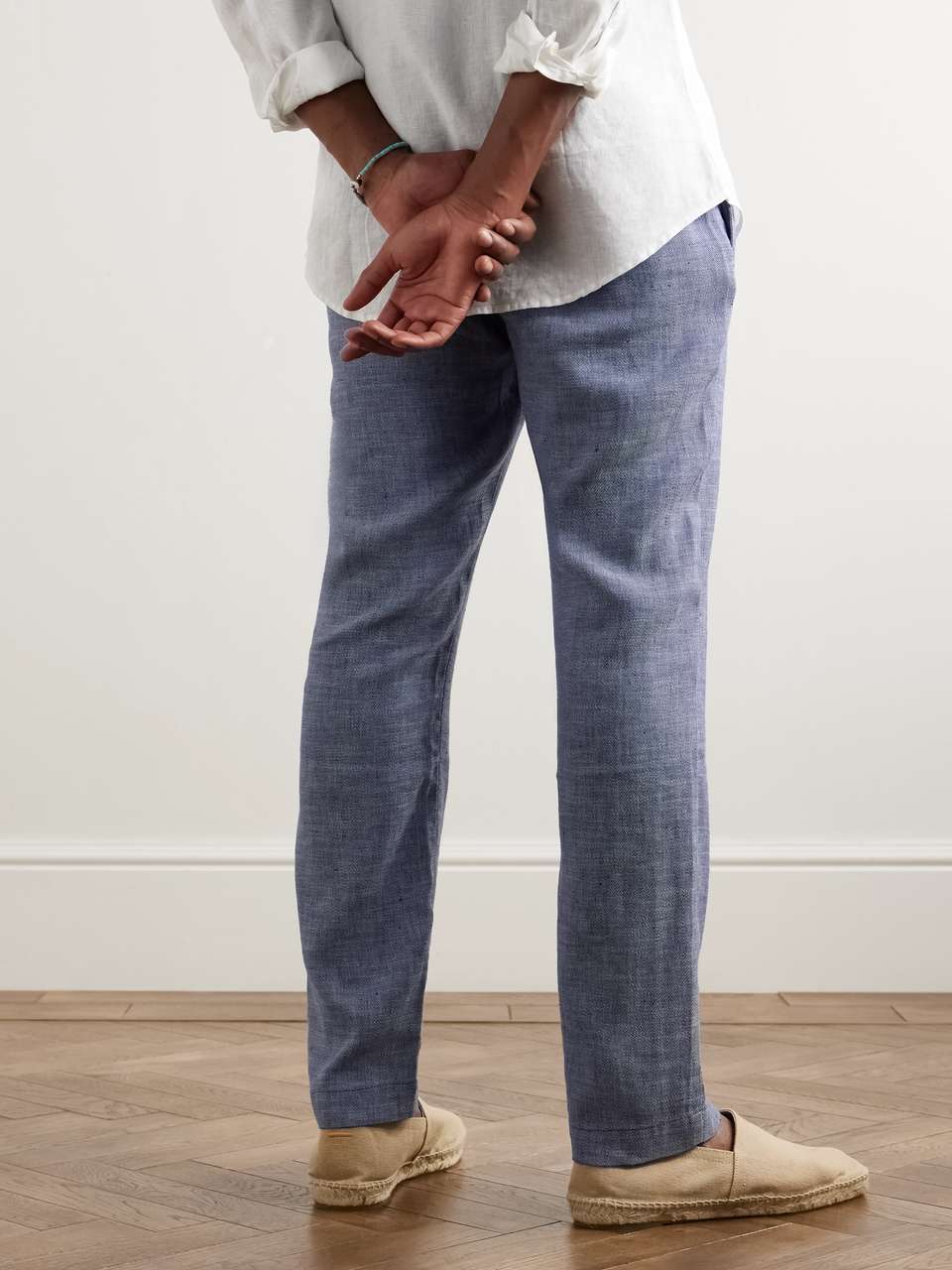 FRESCOBOL CARIOCA Oscar Straight-Leg Linen and Cotton-Blend Drawstring ...