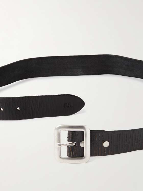 RRL New Burling 4cm Distressed Leather Belt for Men | MR PORTER