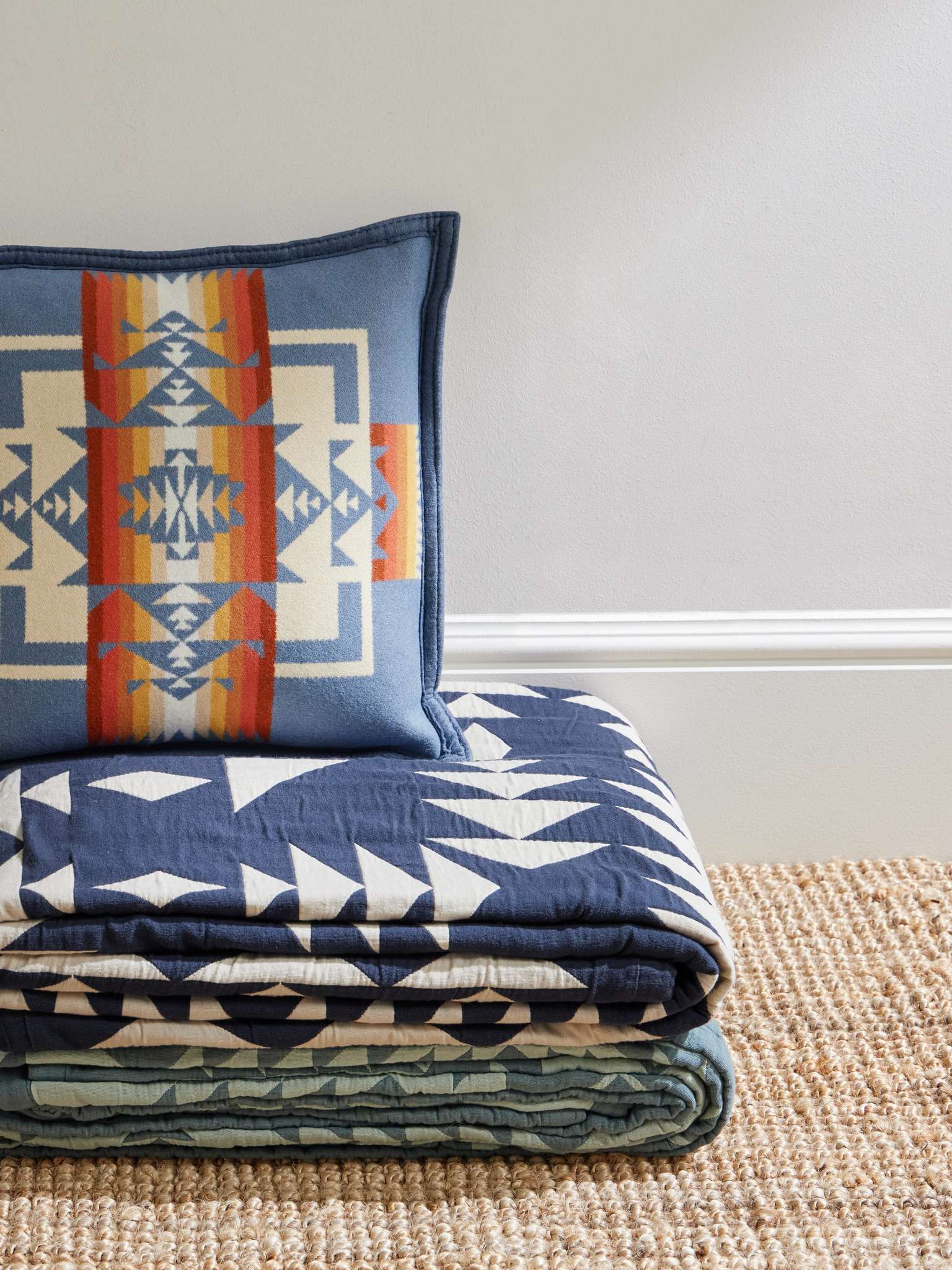 Navy Quilted Organic Cotton-Matelassé Blanket | PENDLETON | MR PORTER