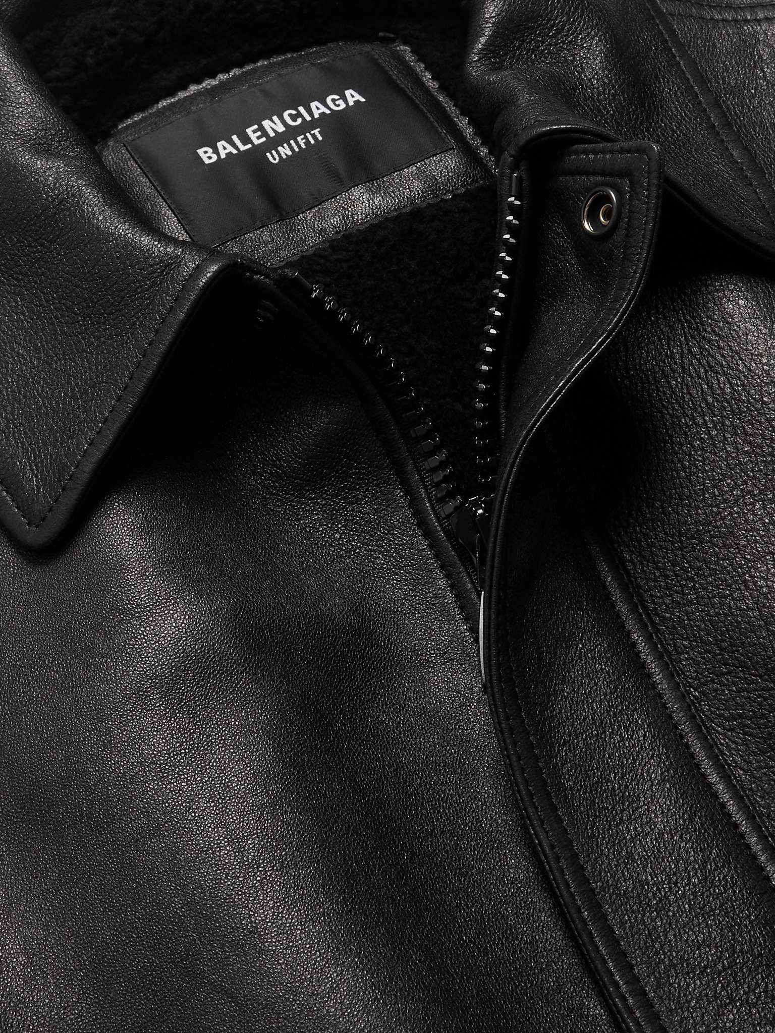 BALENCIAGA Logo-Embroidered Leather Blouson Jacket for Men | MR PORTER
