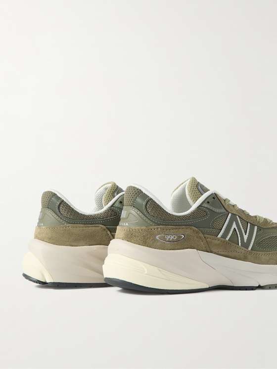 NEW BALANCE 990v6 Leather-Trimmed Suede and Mesh Sneakers for Men | MR ...