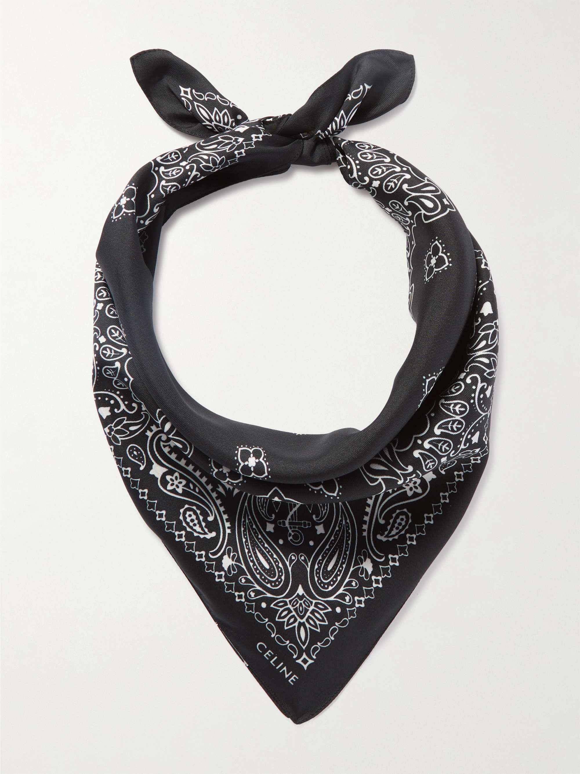 Black Paisley-Print Silk-Twill Bandana | CELINE HOMME | MR PORTER