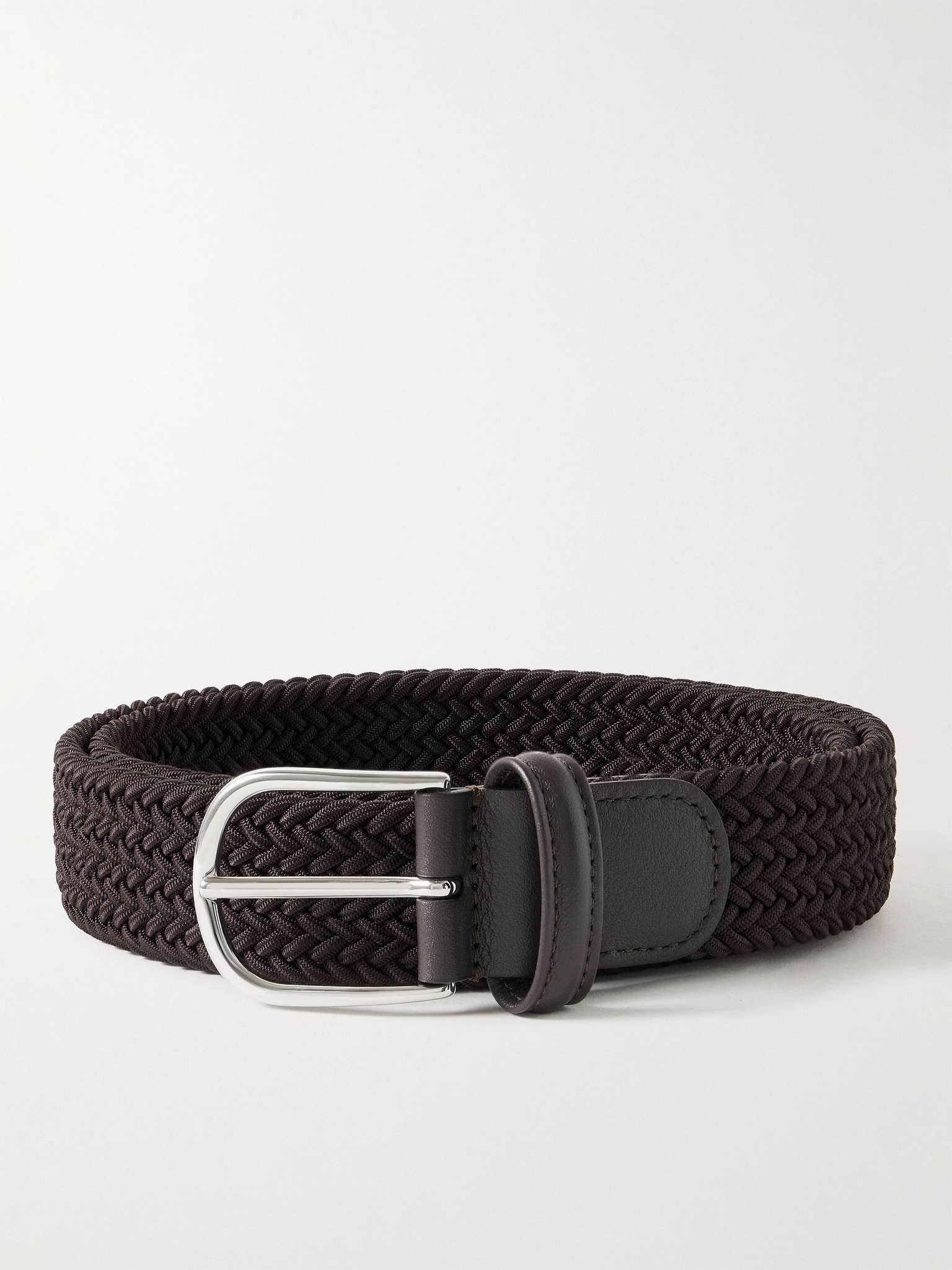 ANDERSON'S 3.5cm Leather-Trimmed Woven Elastic Belt for Men | MR PORTER