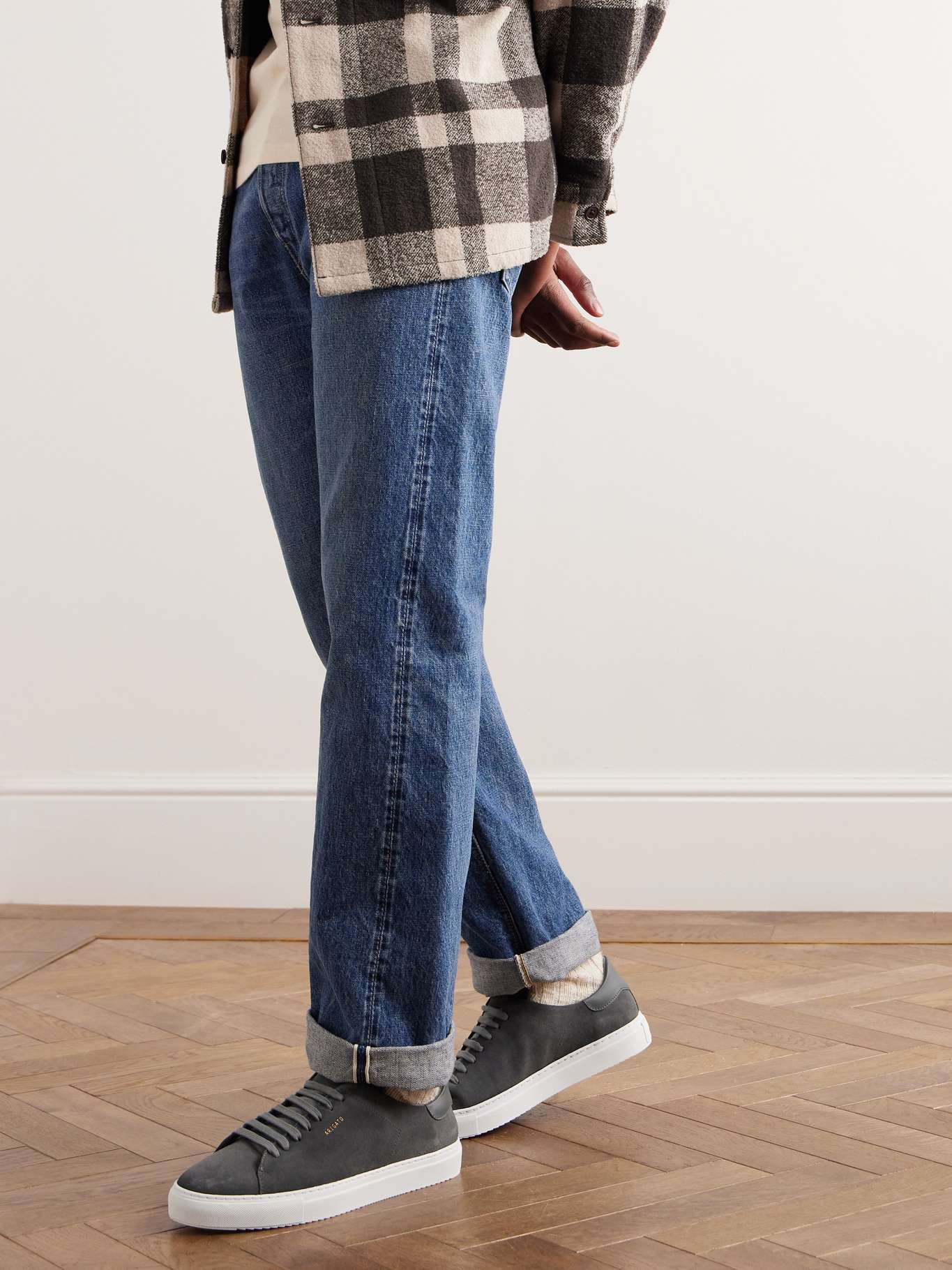 AXEL ARIGATO Clean 90 Leather-Trimmed Suede Sneakers for Men | MR PORTER