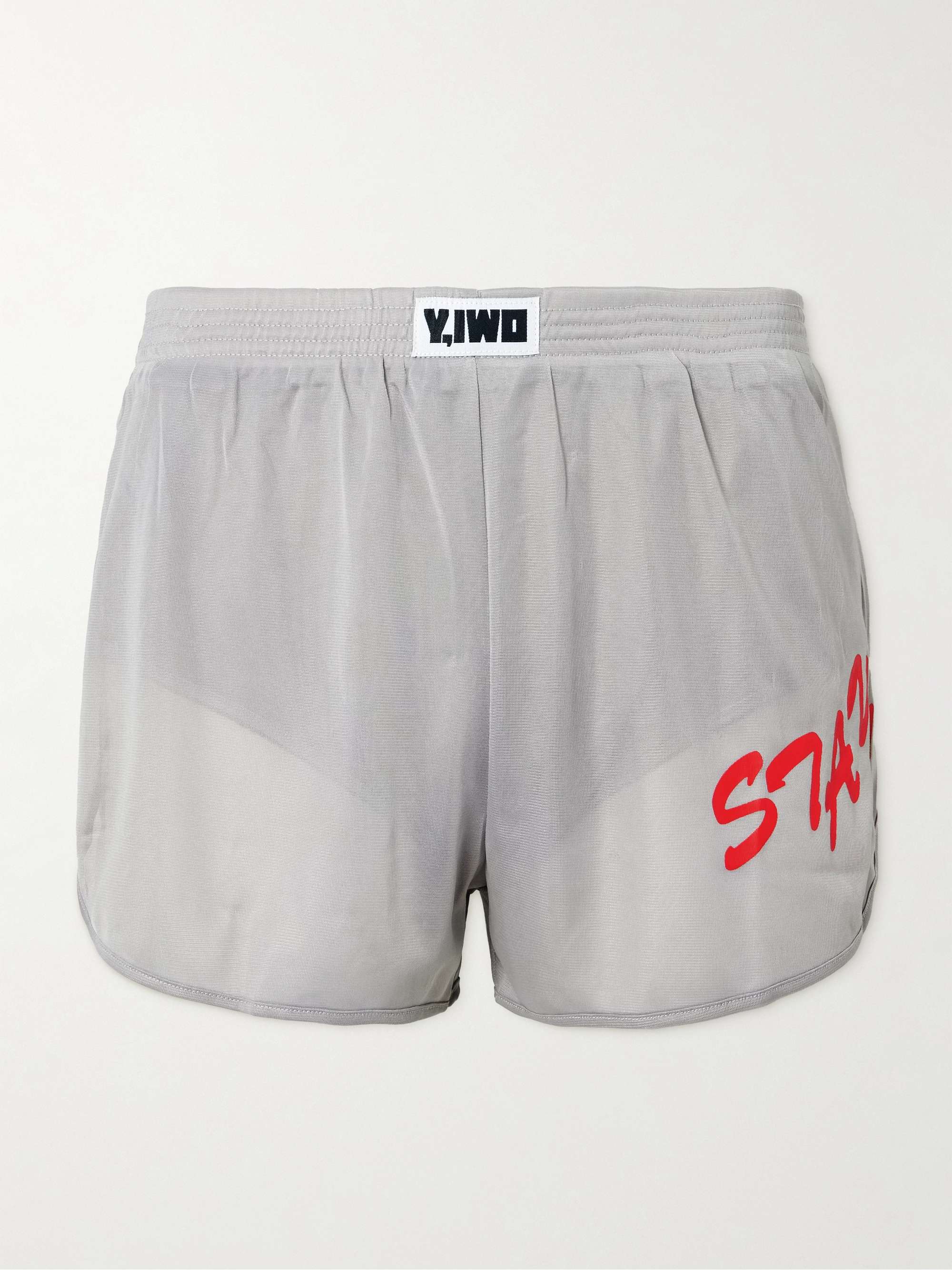 Gray Lessons Straight-Leg Logo-Print Mesh Shorts | Y,IWO | MR PORTER
