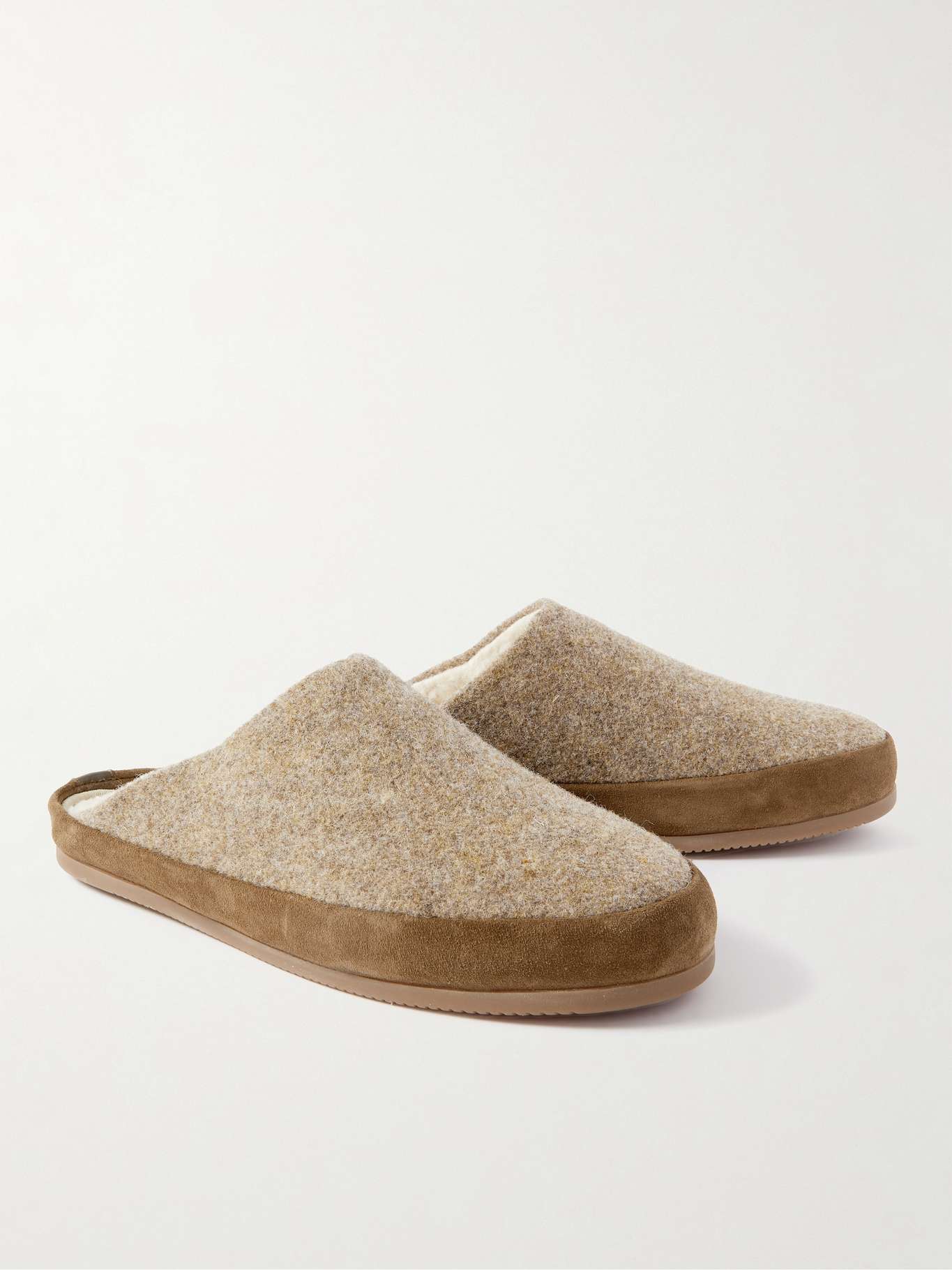 MULO Suede-Trimmed Shearling-Lined Recycled-Wool Slippers for Men | MR ...