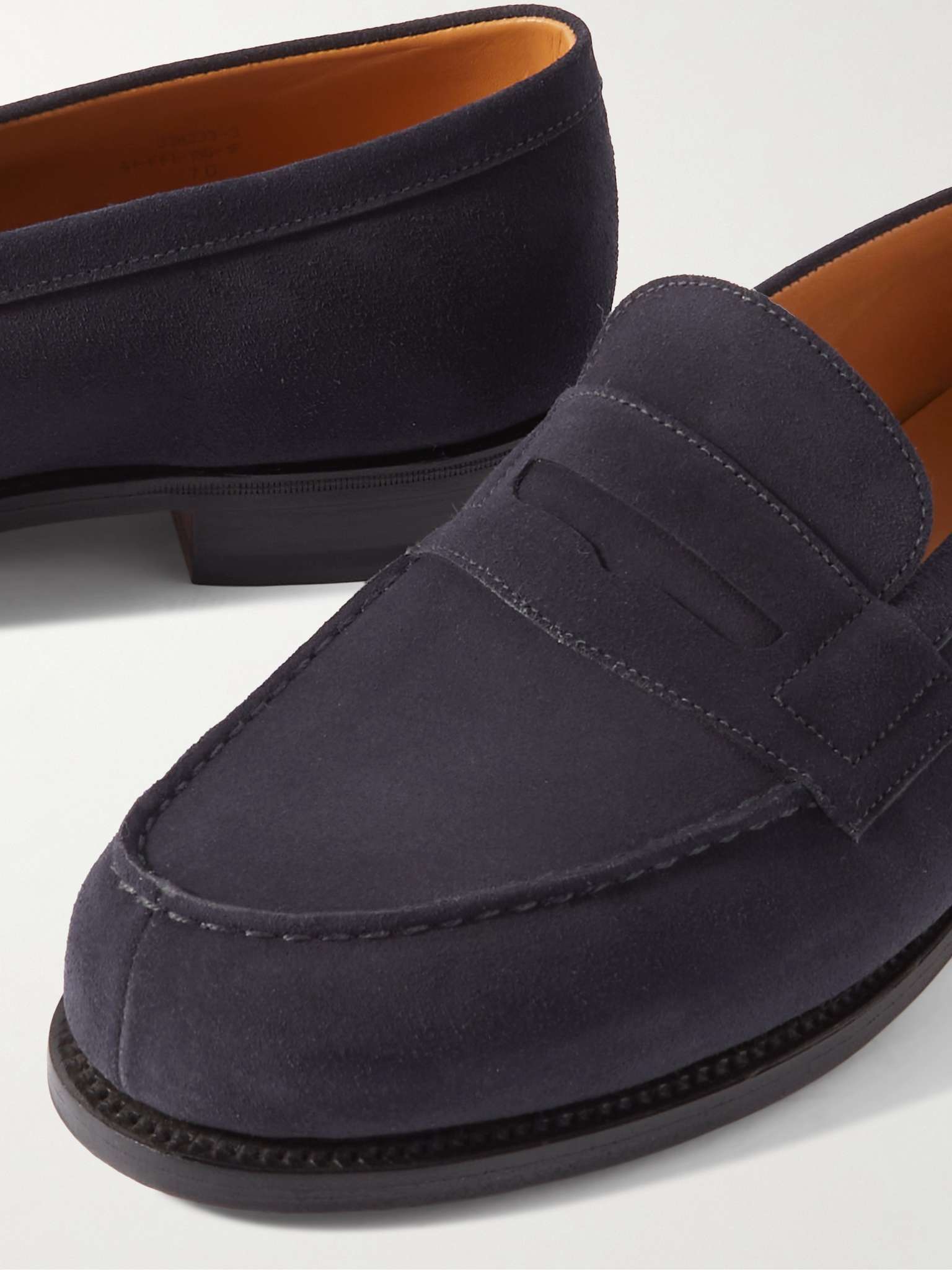 J.M. WESTON 180 Moccasin Suede Penny Loafers for Men | MR PORTER