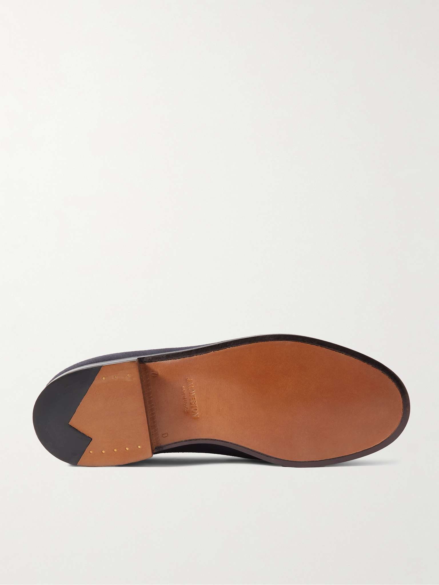 J.M. WESTON 180 Moccasin Suede Penny Loafers for Men | MR PORTER