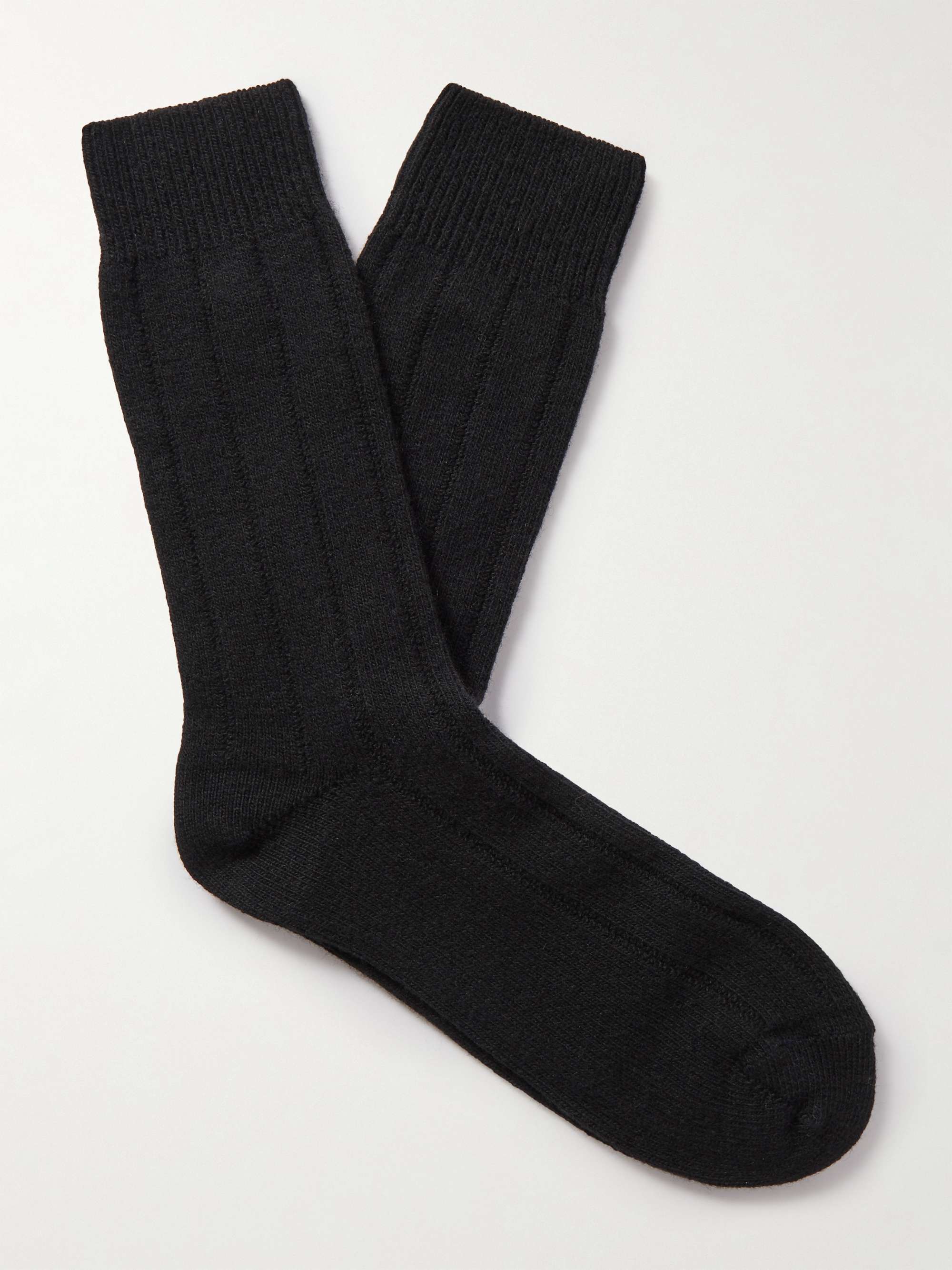 ANDERSON & SHEPPARD Ribbed-Knit Socks for Men | MR PORTER