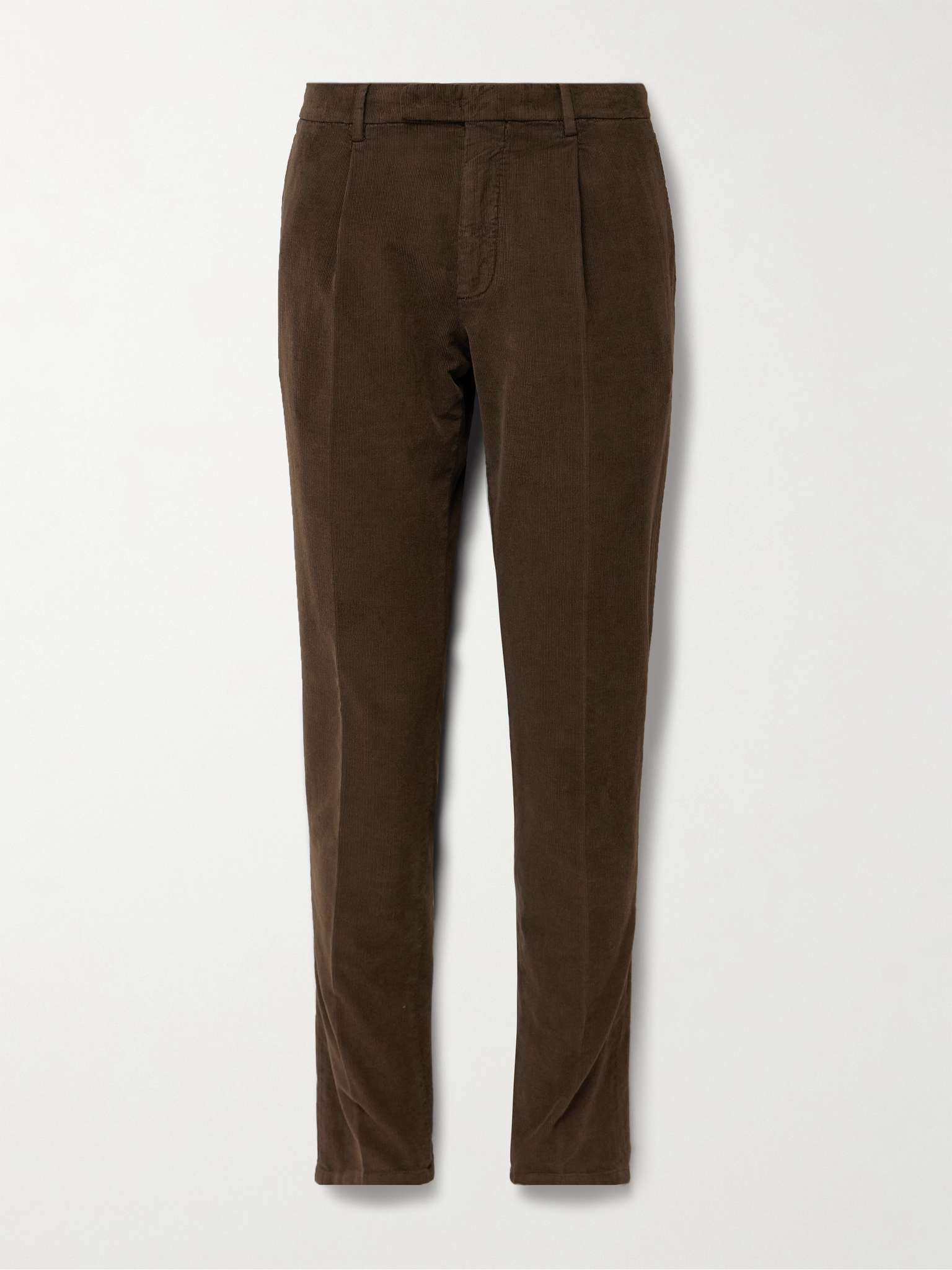 BOGLIOLI Slim-Fit Pleated Garment-Dyed Cotton-Blend Corduroy Suit Trousers for Men | MR PORTER