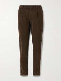 BOGLIOLI Slim-Fit Pleated Garment-Dyed Cotton-Blend Corduroy Suit Trousers for Men | MR PORTER