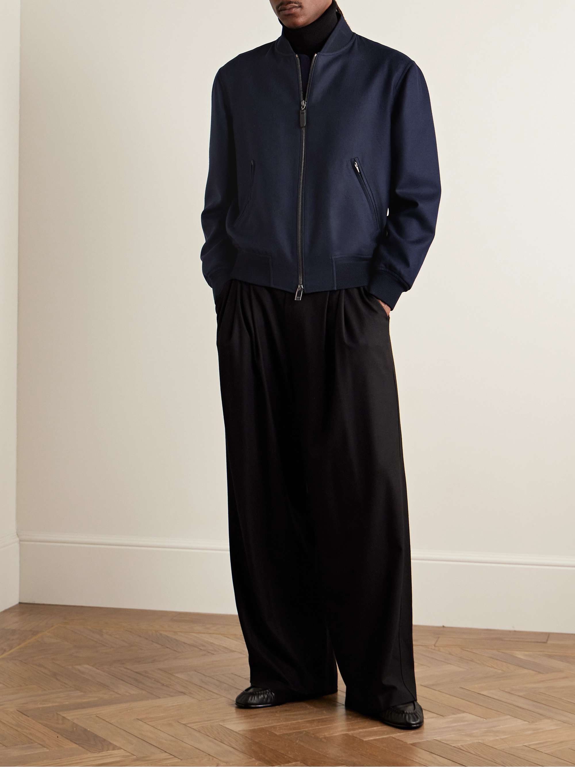 BRIONI Wool and Silk-Blend Twill Bomber Jacket for Men | MR PORTER