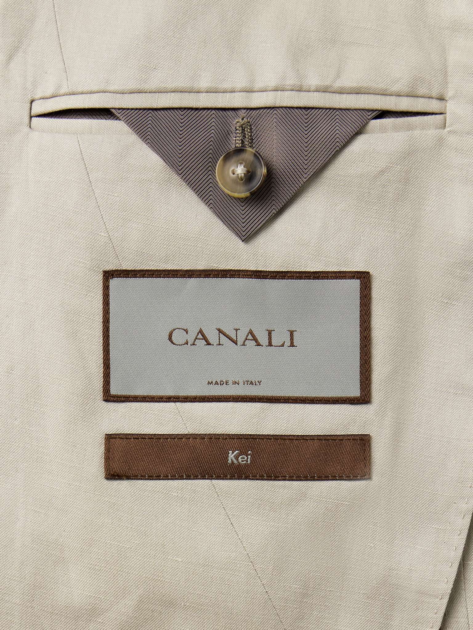 CANALI Kei Slim-Fit Double-Breasted Linen and Silk-Blend Suit Jacket ...