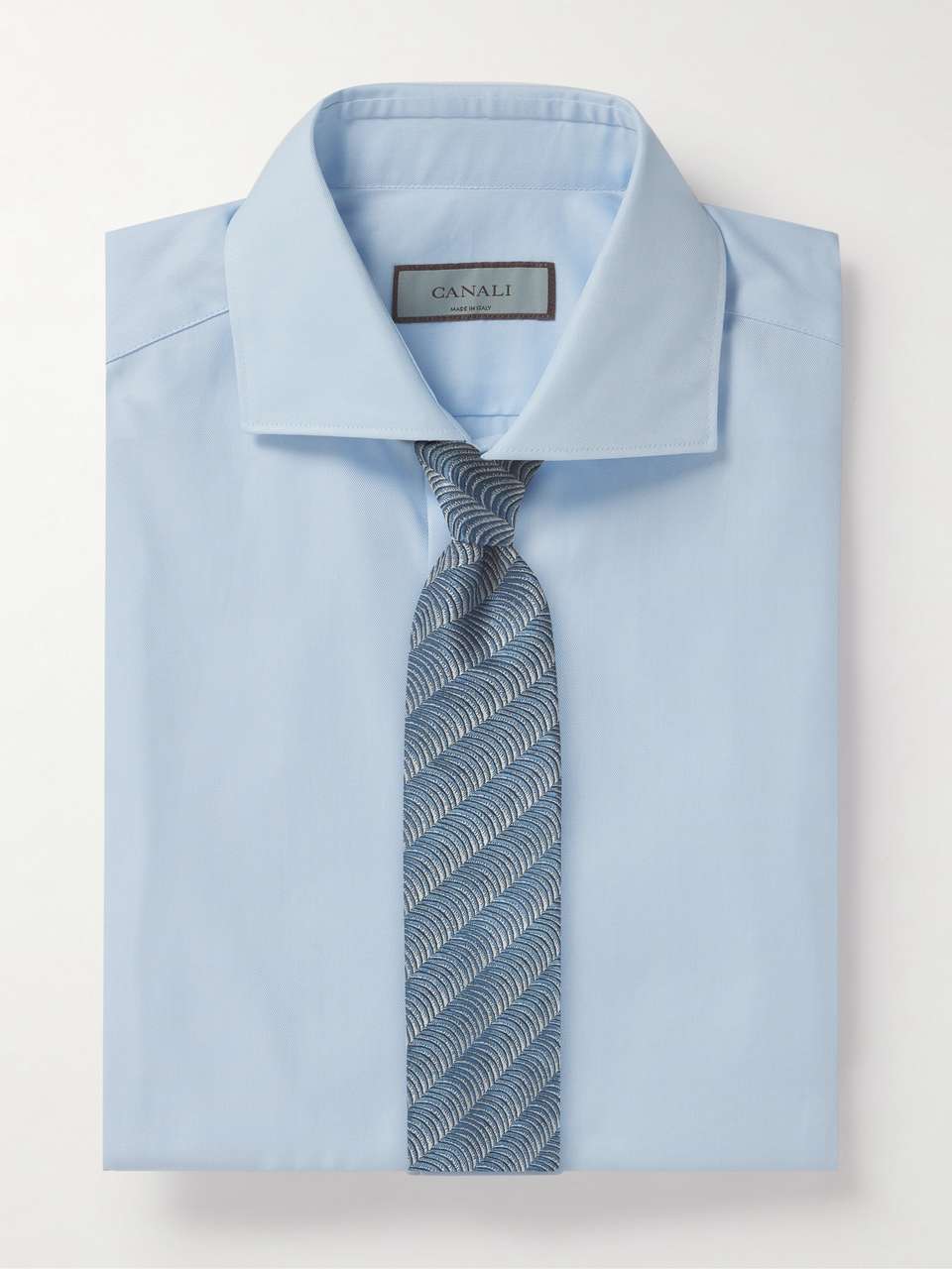 CANALI Cutaway-Collar Cotton-Twill Shirt for Men | MR PORTER