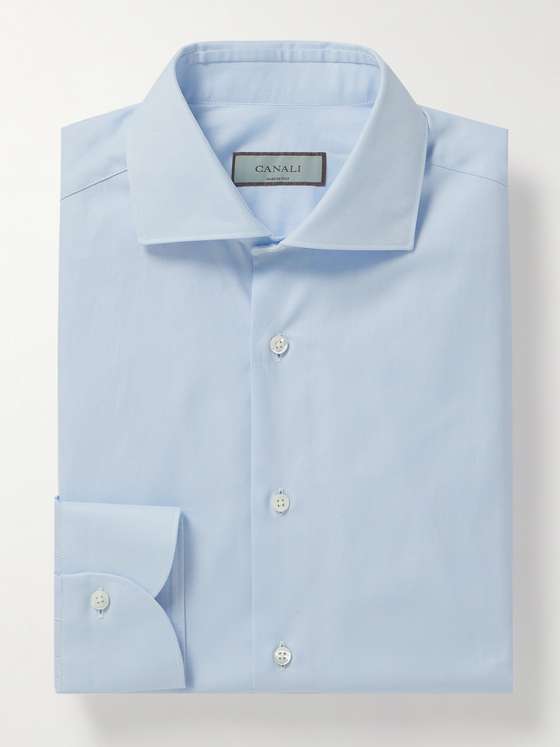 CANALI Cutaway-Collar Cotton-Twill Shirt for Men | MR PORTER