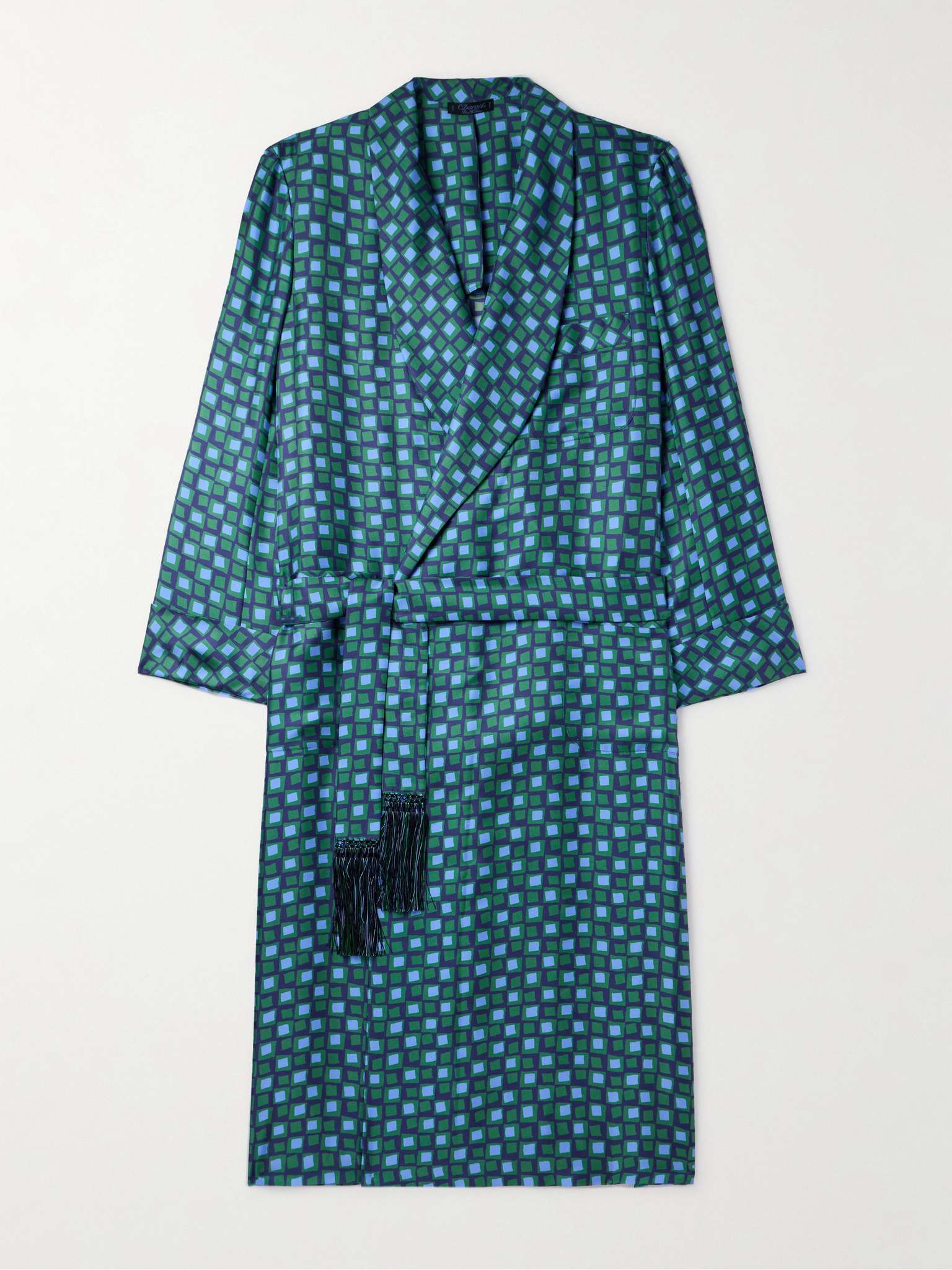 CHARVET Belted Printed Silk-Twill Robe for Men | MR PORTER