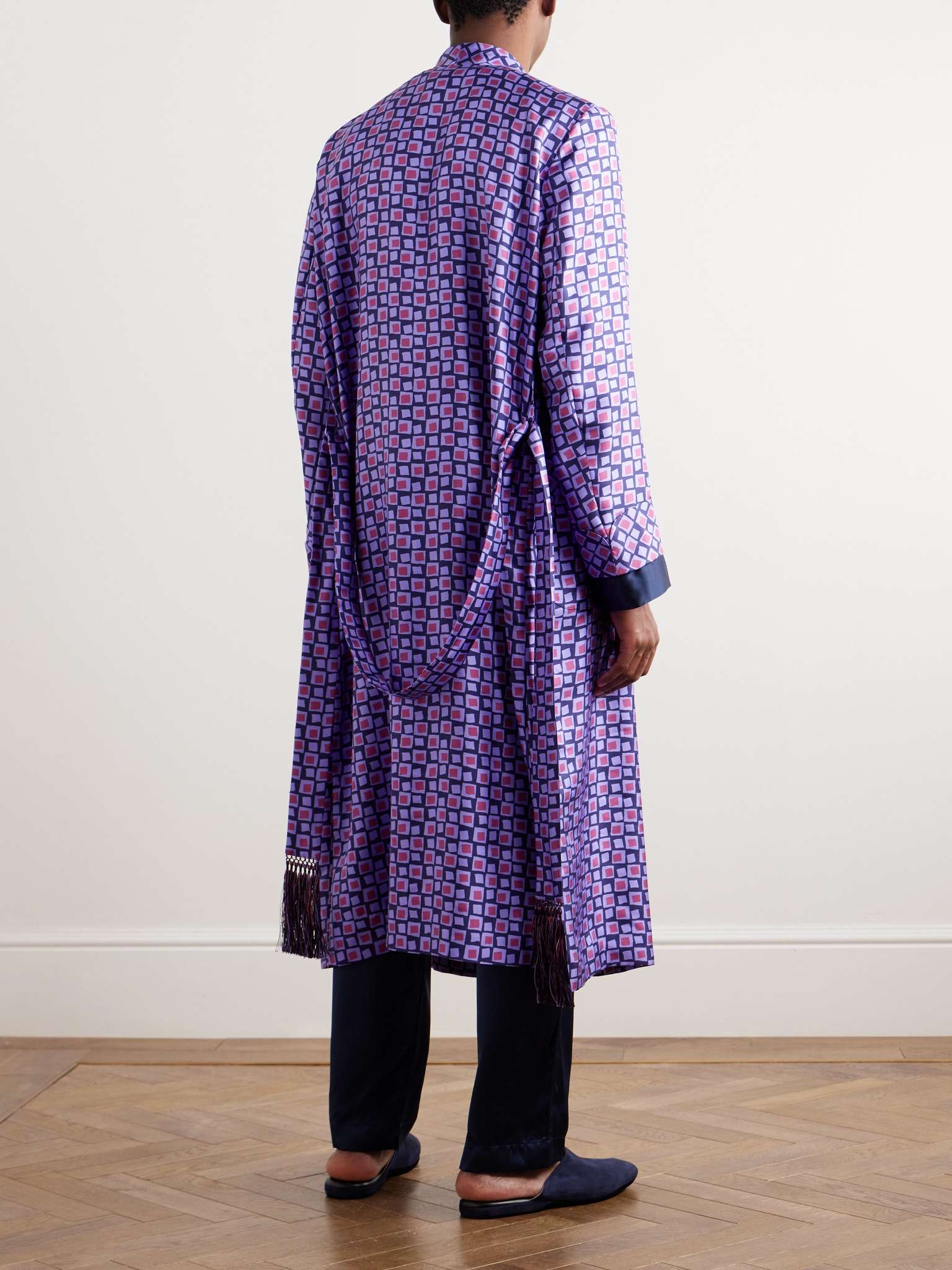 CHARVET Belted Printed Silk-Twill Robe for Men | MR PORTER