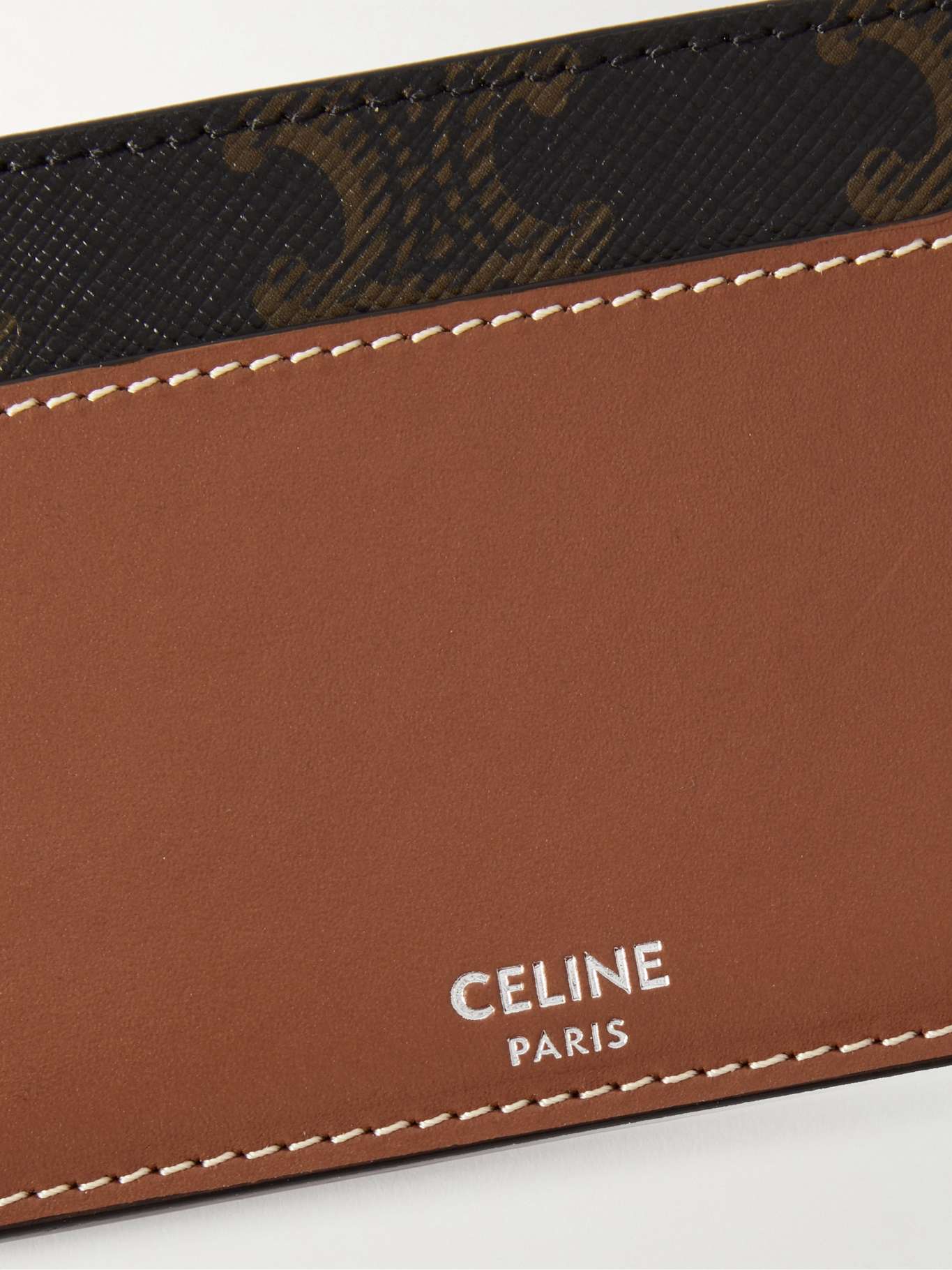 CELINE HOMME Triomphe Logo-Print Leather and Coated-Canvas Cardholder ...