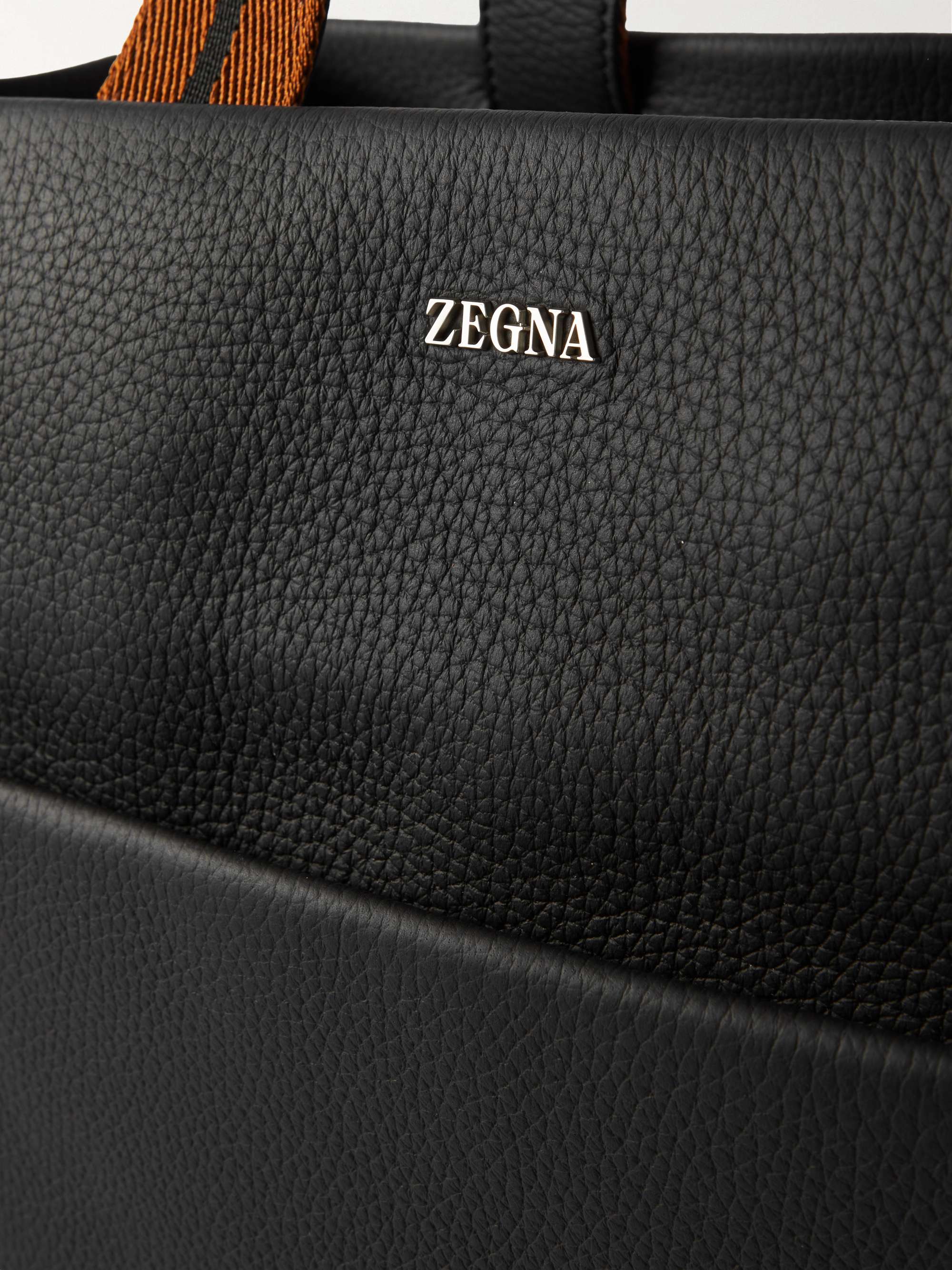 ZEGNA Striped Webbing-Trimmed Full-Grain Leather Tote Bag for Men | MR ...