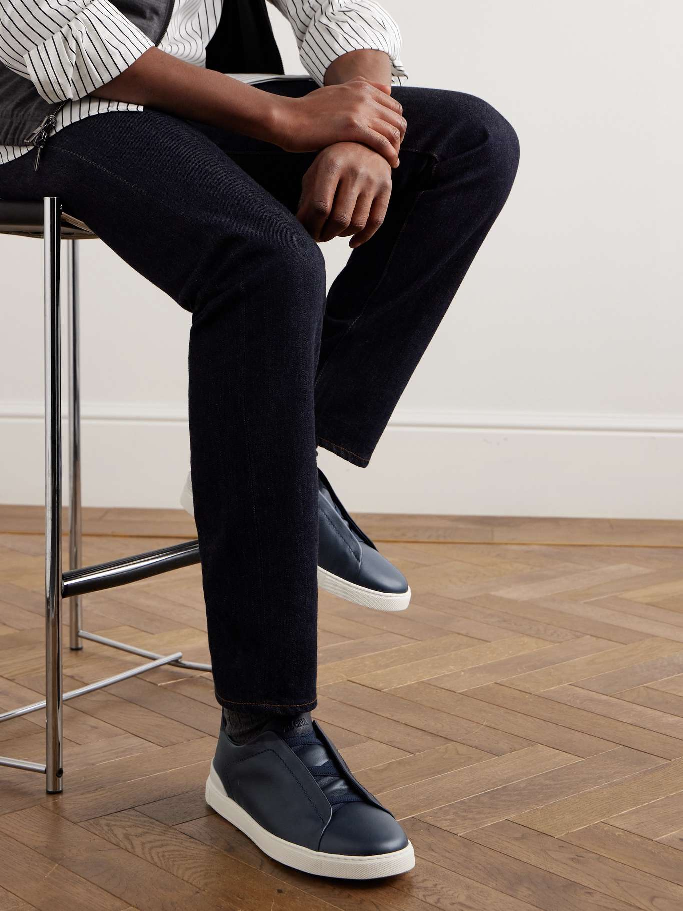 ZEGNA Triple Stitch™ SECONDSKIN Full-Grain Leather Sneakers for Men ...