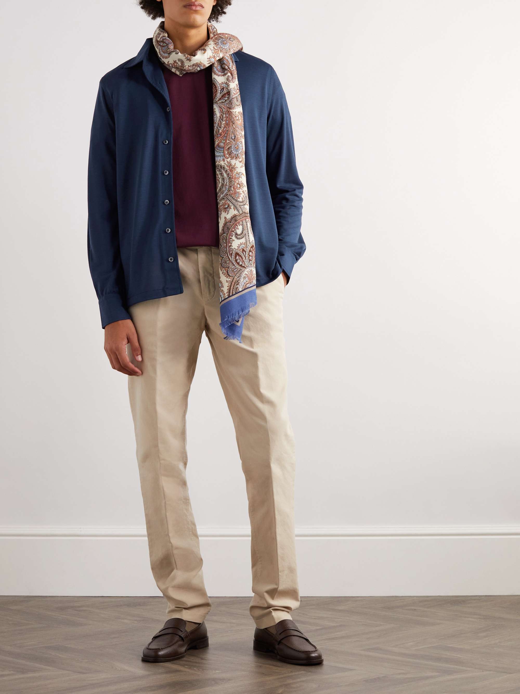 Blue Wool-Piqué Shirt | RUBINACCI | MR PORTER